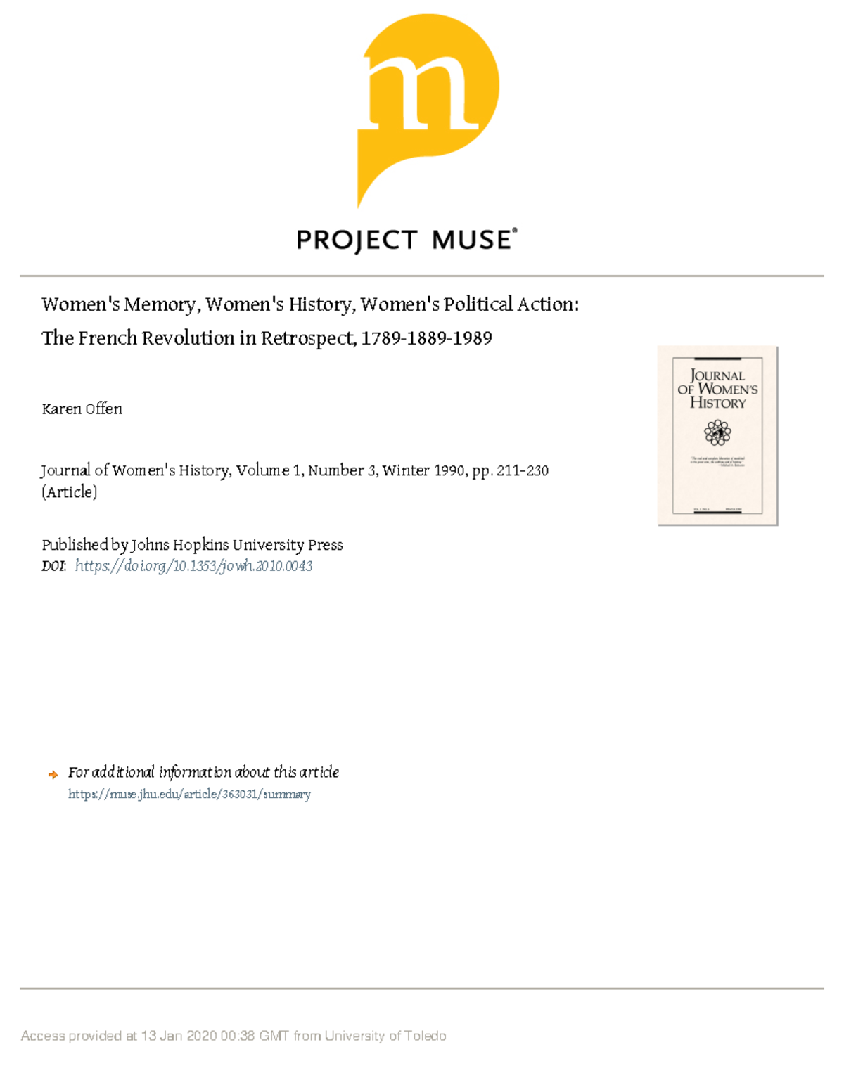 Women and Political Action During the French Revolution (HIST 101 ...