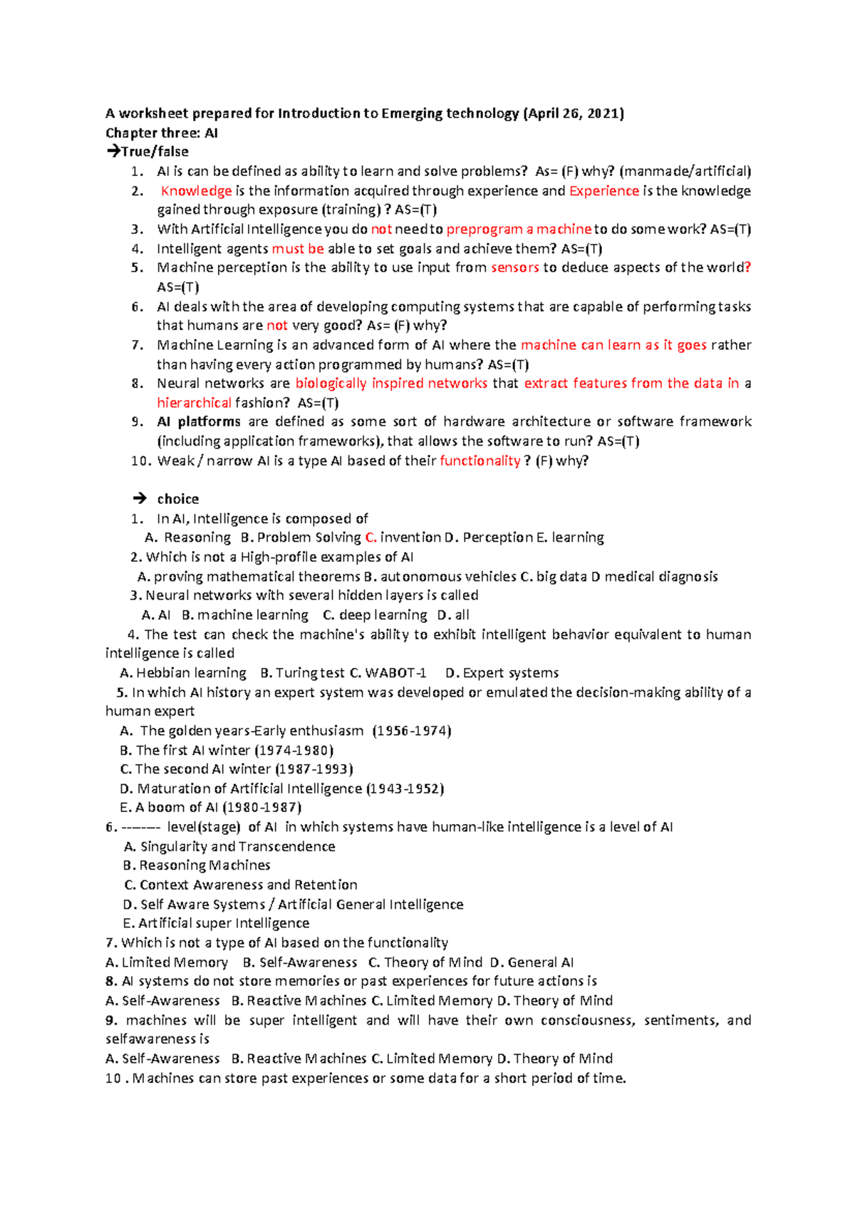 Introduction to Emerging Tech: Final Exam Questions and Answers - Studocu