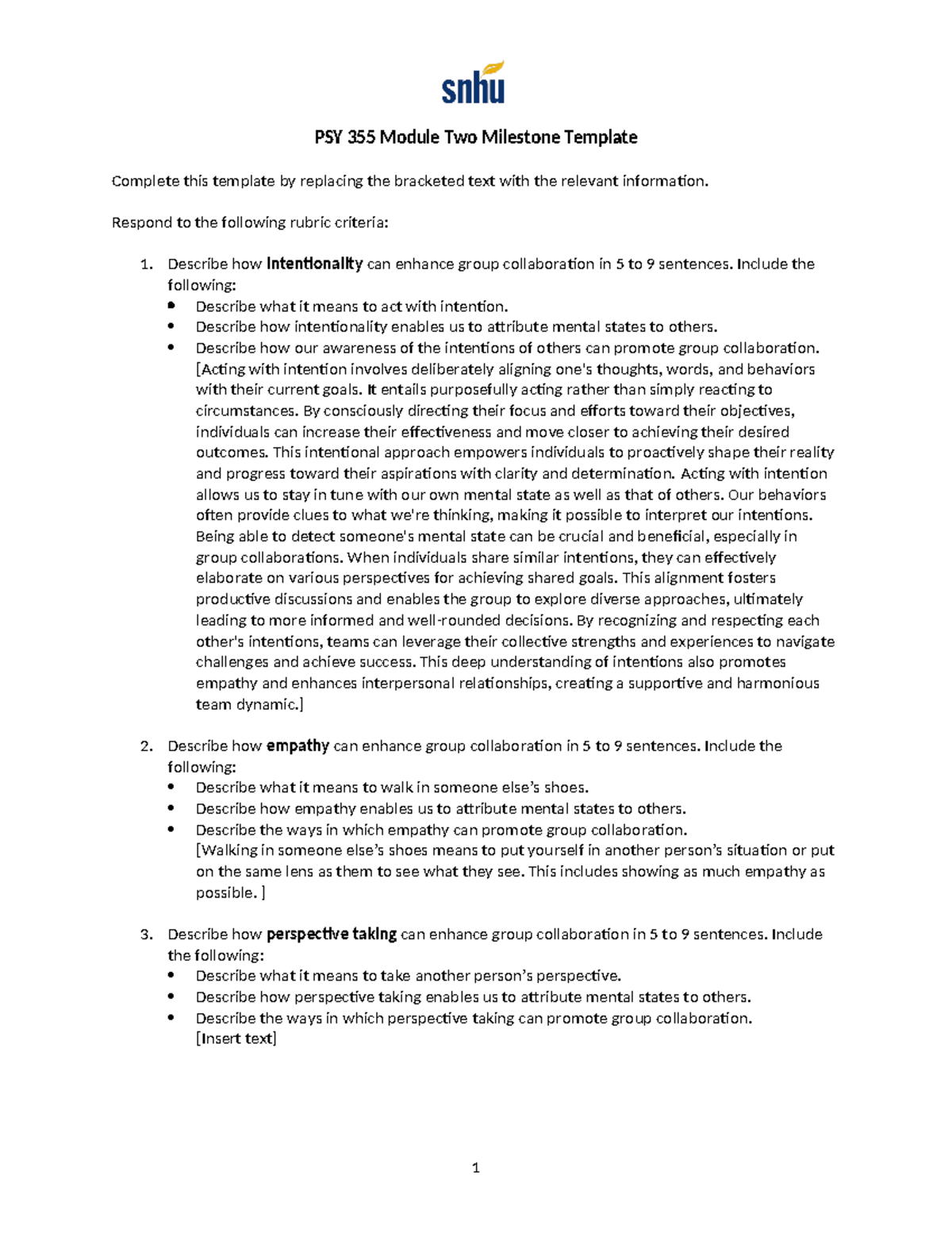 PSY 355 Module 2 Milestone: Enhancing Group Collaboration Techniques ...
