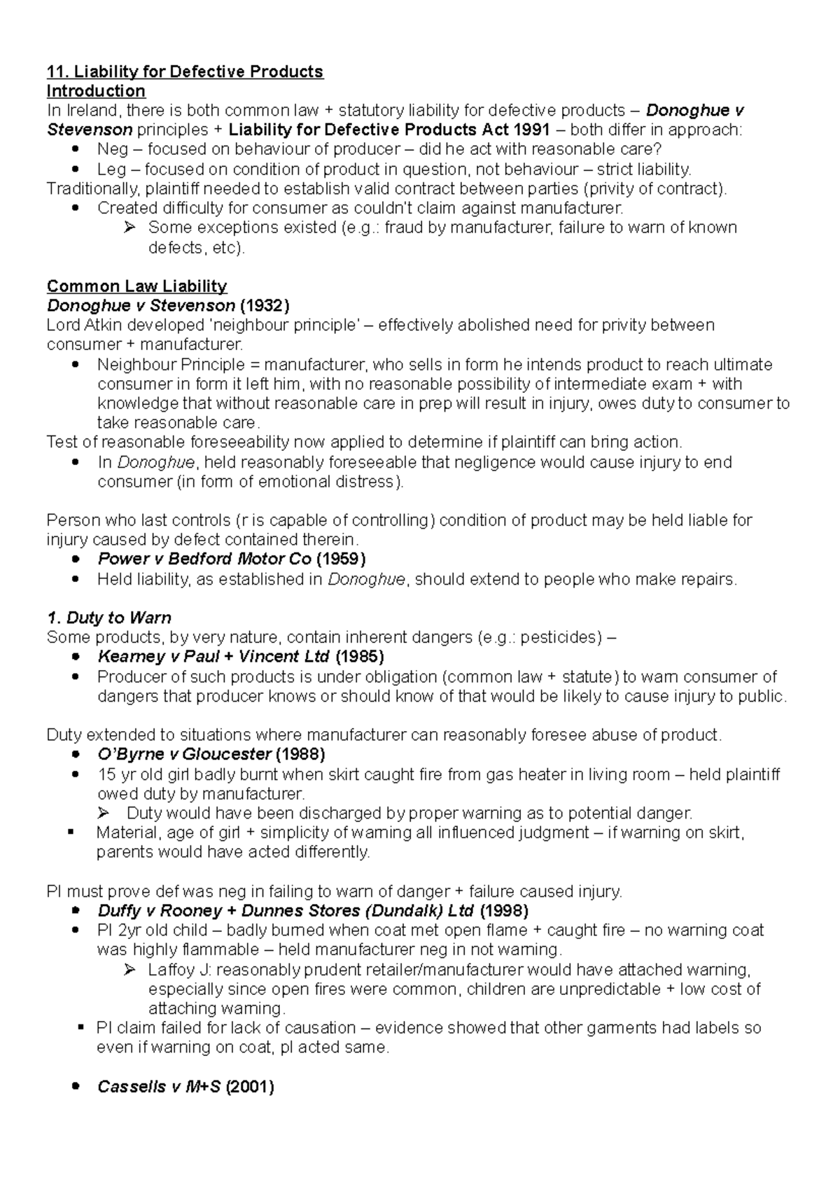Liability for Defective Products: An Overview of Legal Frameworks - Studocu