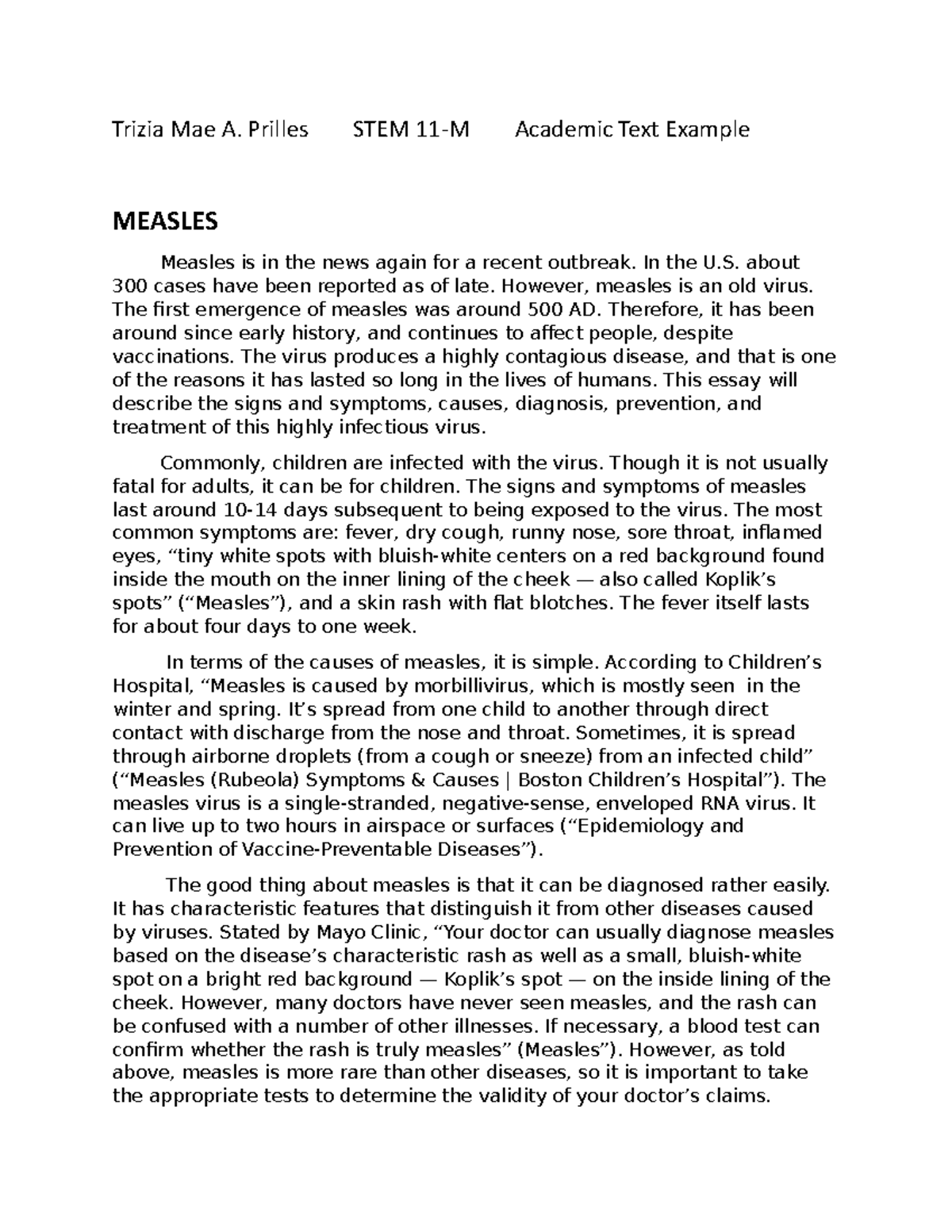Academic Text - Trizia Mae A. Prilles STEM 11-M Academic Text Example ...