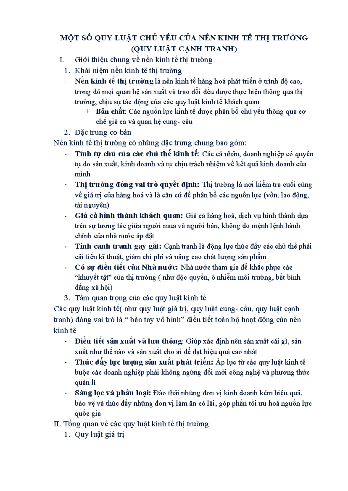 KTCT-2: Quy Luật Cạnh Tranh Trong Nền Kinh Tế Thị Trường - Studocu