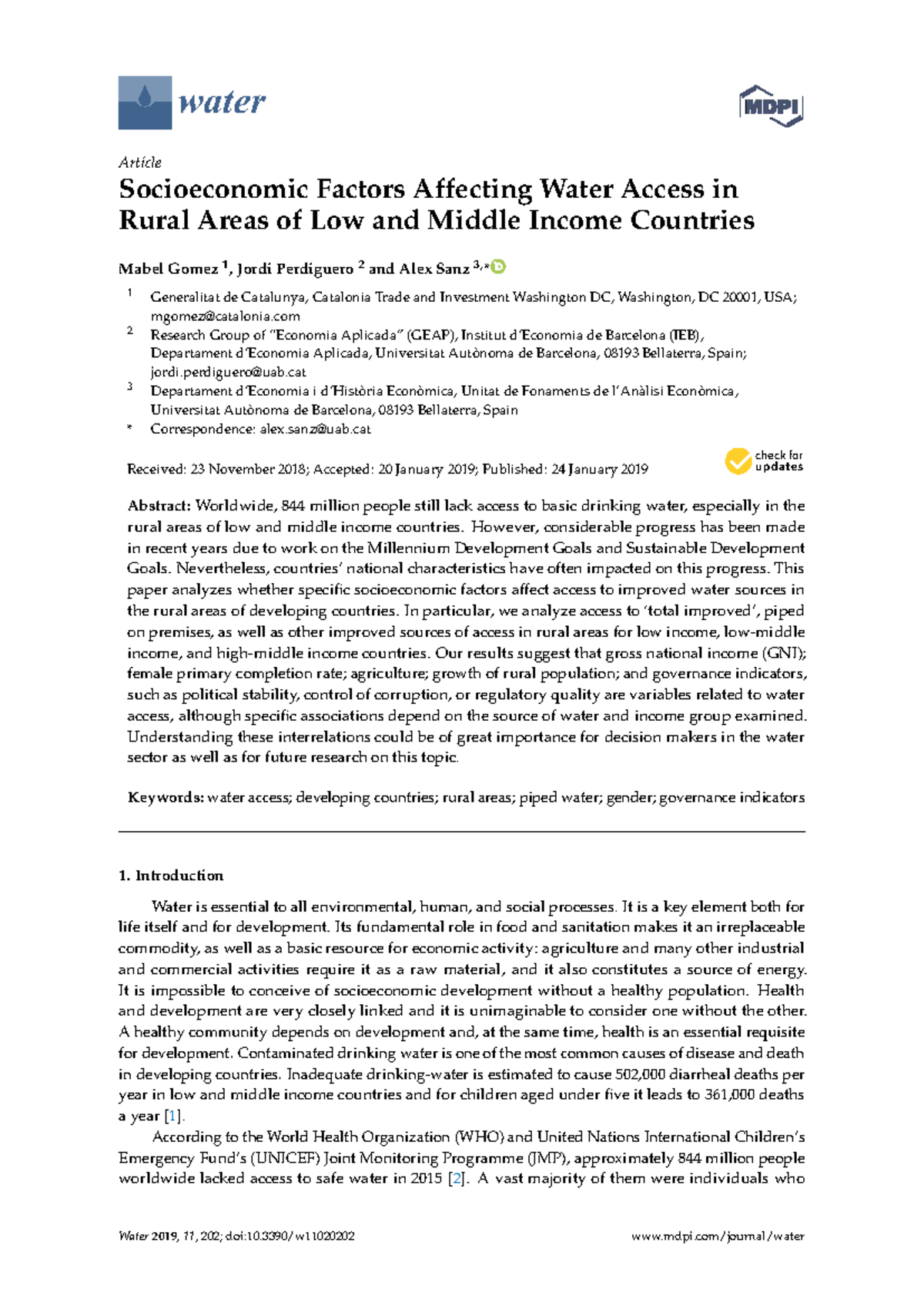 Socioeconomic Factors Influencing Water Access in Rural Areas (WATER ...
