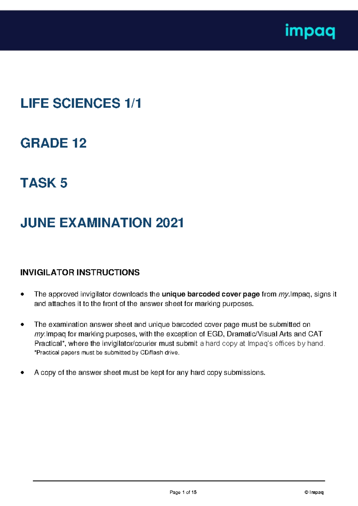 2021-LS-G12-June Examination Paper 1: Life Sciences Insights - Studocu