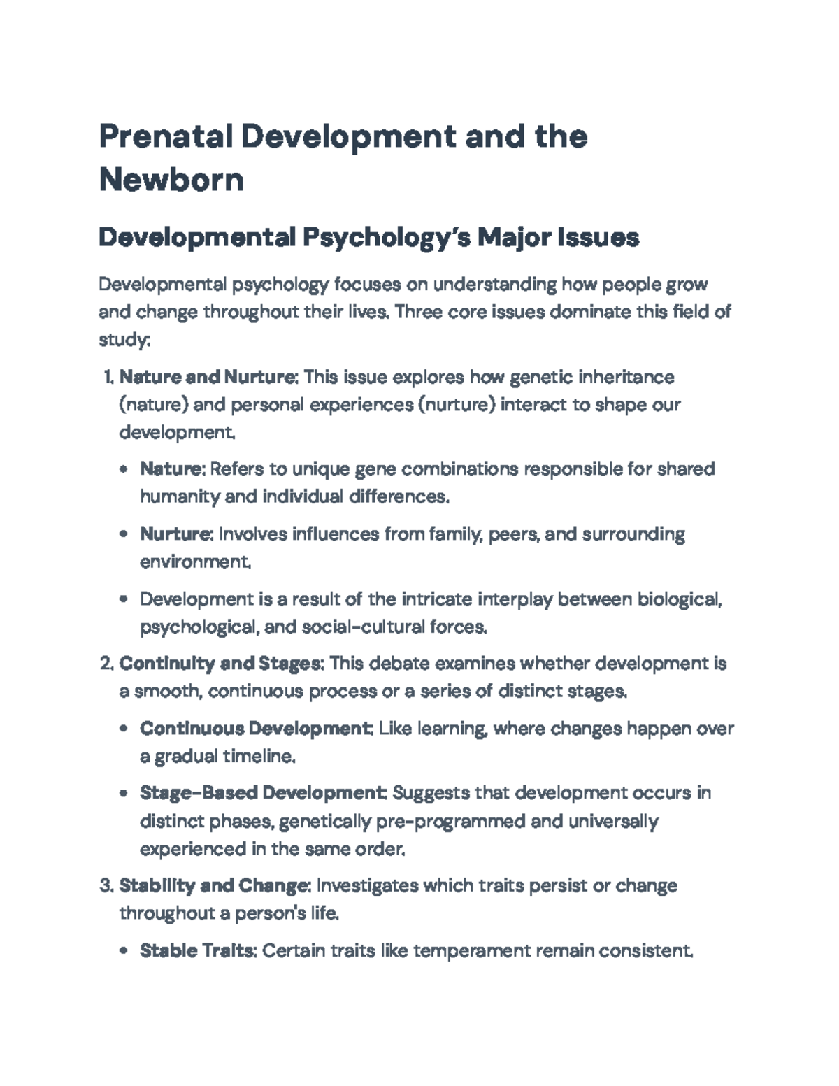 Prenatal Development and Newborn Competencies in Developmental Psych ...