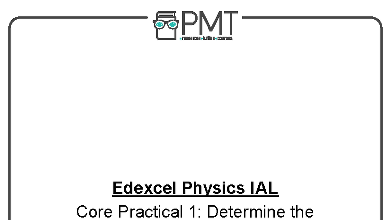 Edexcel Physics IAL CP 1: Acceleration of a Freely-Falling Object - Studocu