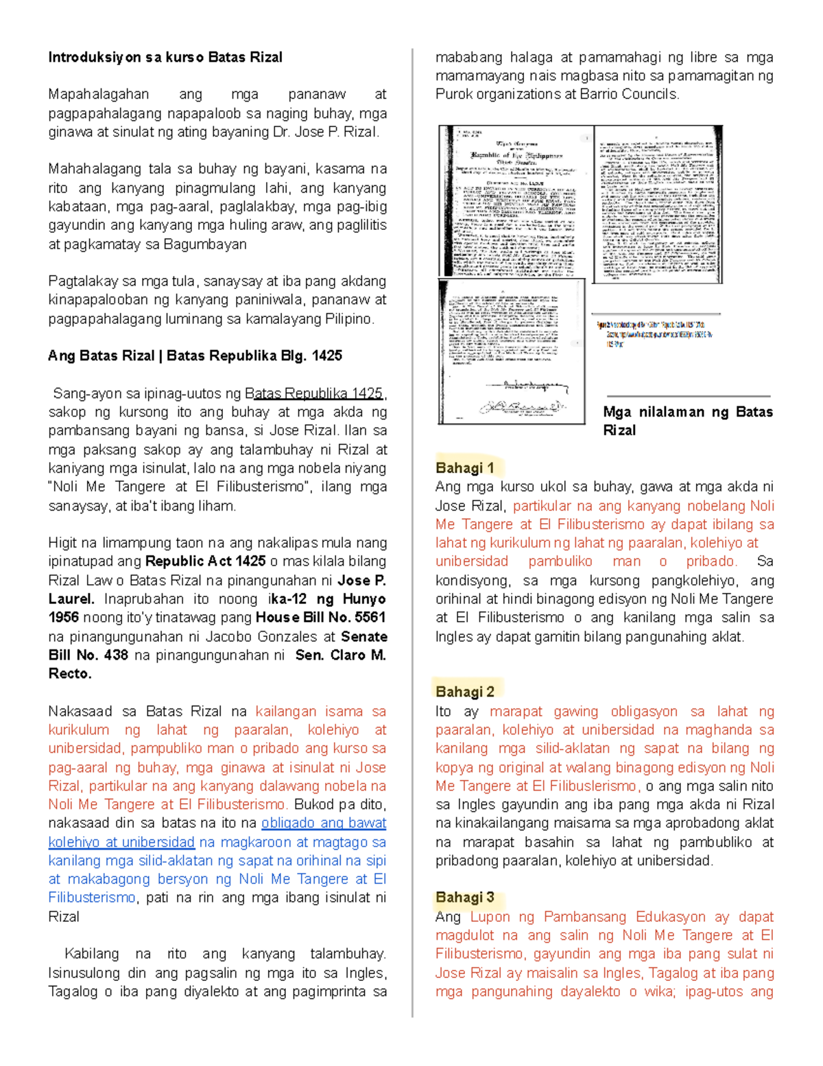 Introduksiyon sa kurso Batas Rizal - Introduksiyon sa kurso Batas Rizal ...