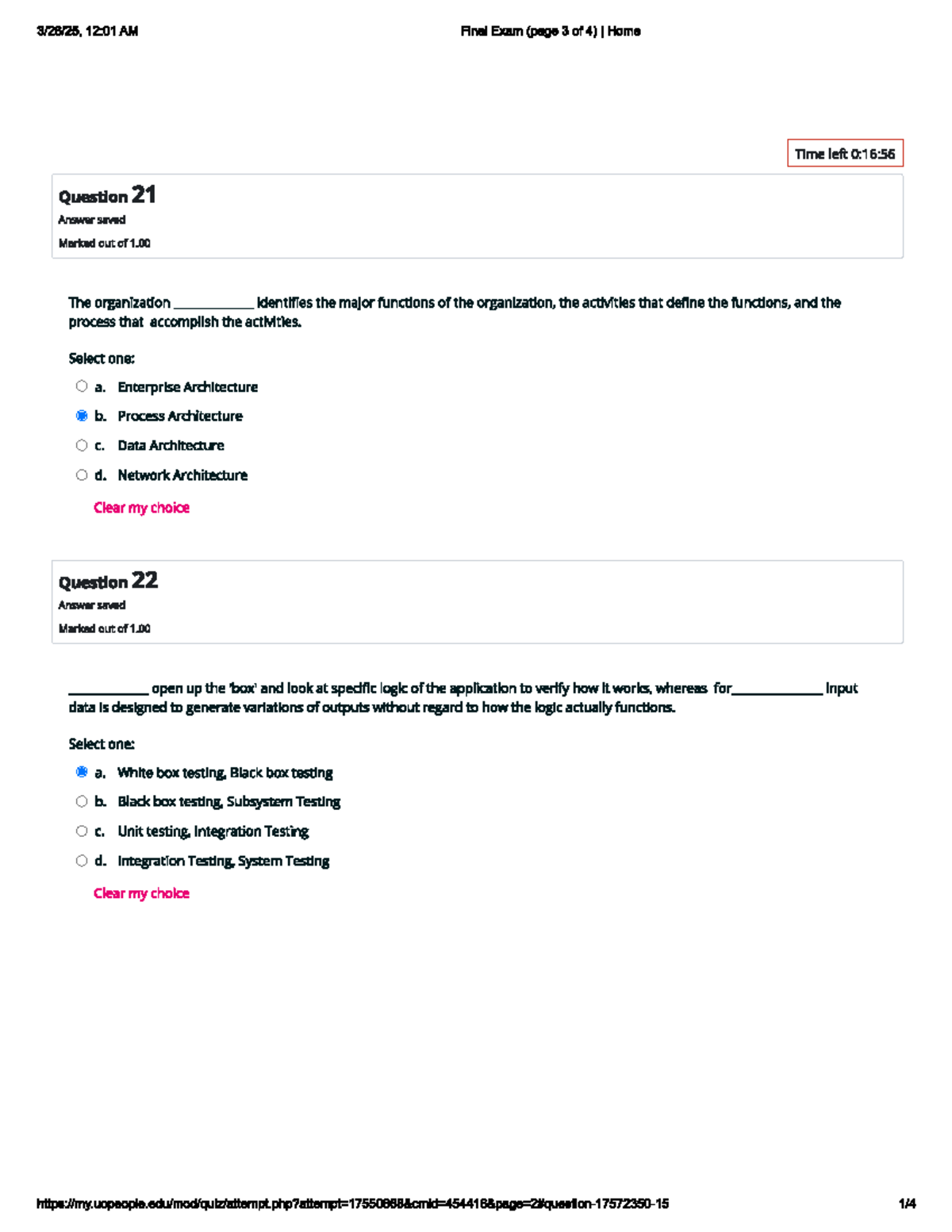 Final Exam CS101: Organizational Functions and Testing Concepts - Studocu