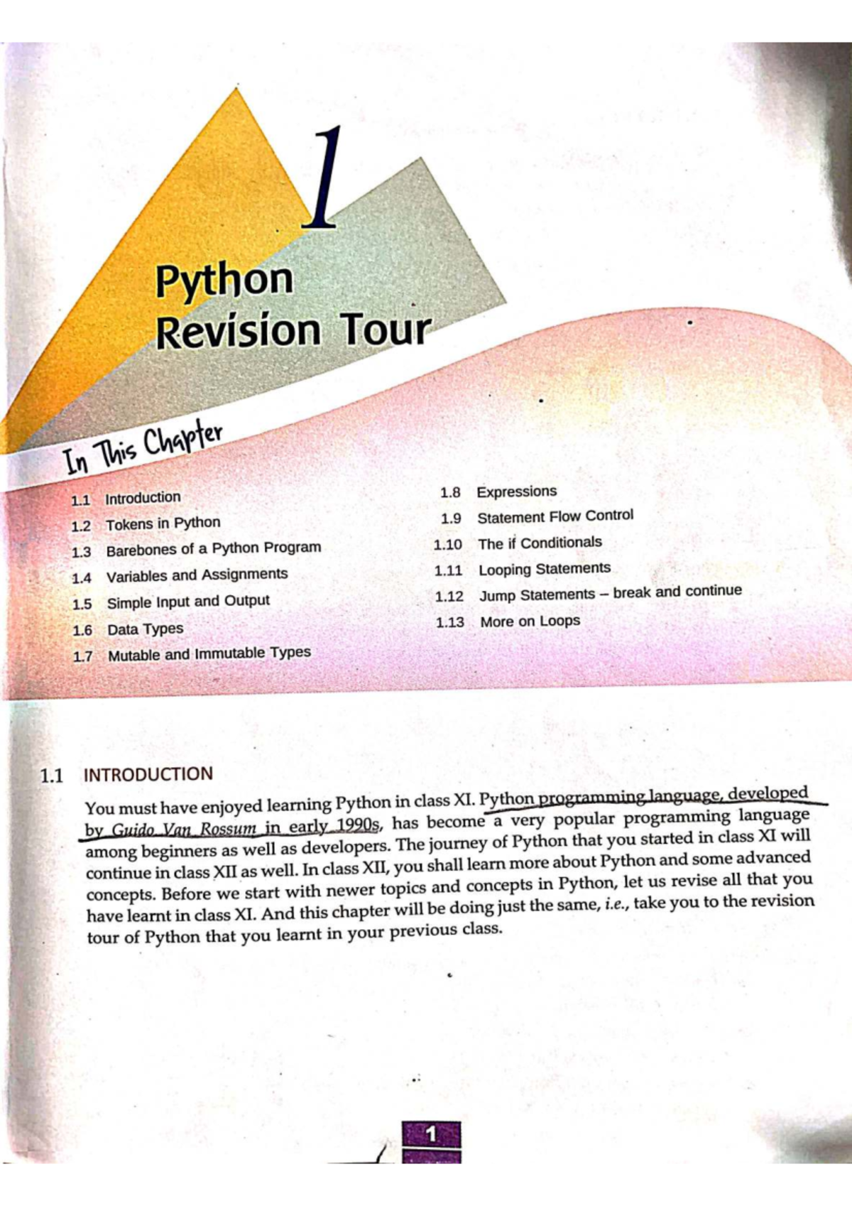Python Revision Tour: Key Concepts from Class XI (CS XII) - Studocu