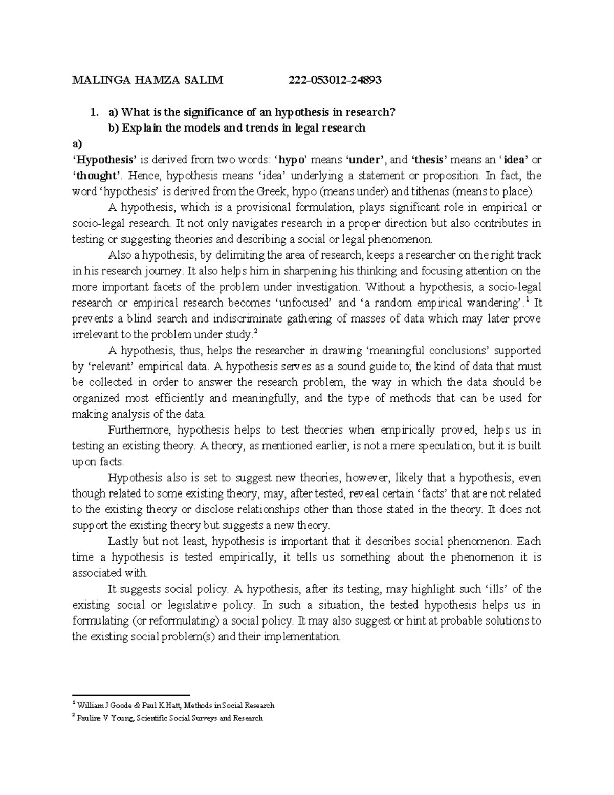 222-053012-24893 Legal Research - MALINGA HAMZA SALIM 222-053012- 1. a ...