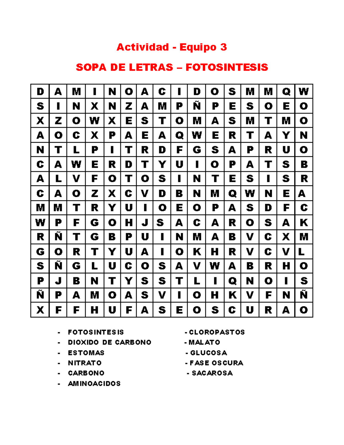 Actividad-equipo 3 - actividad recreativa - Actividad - Equipo 3 SOPA ...