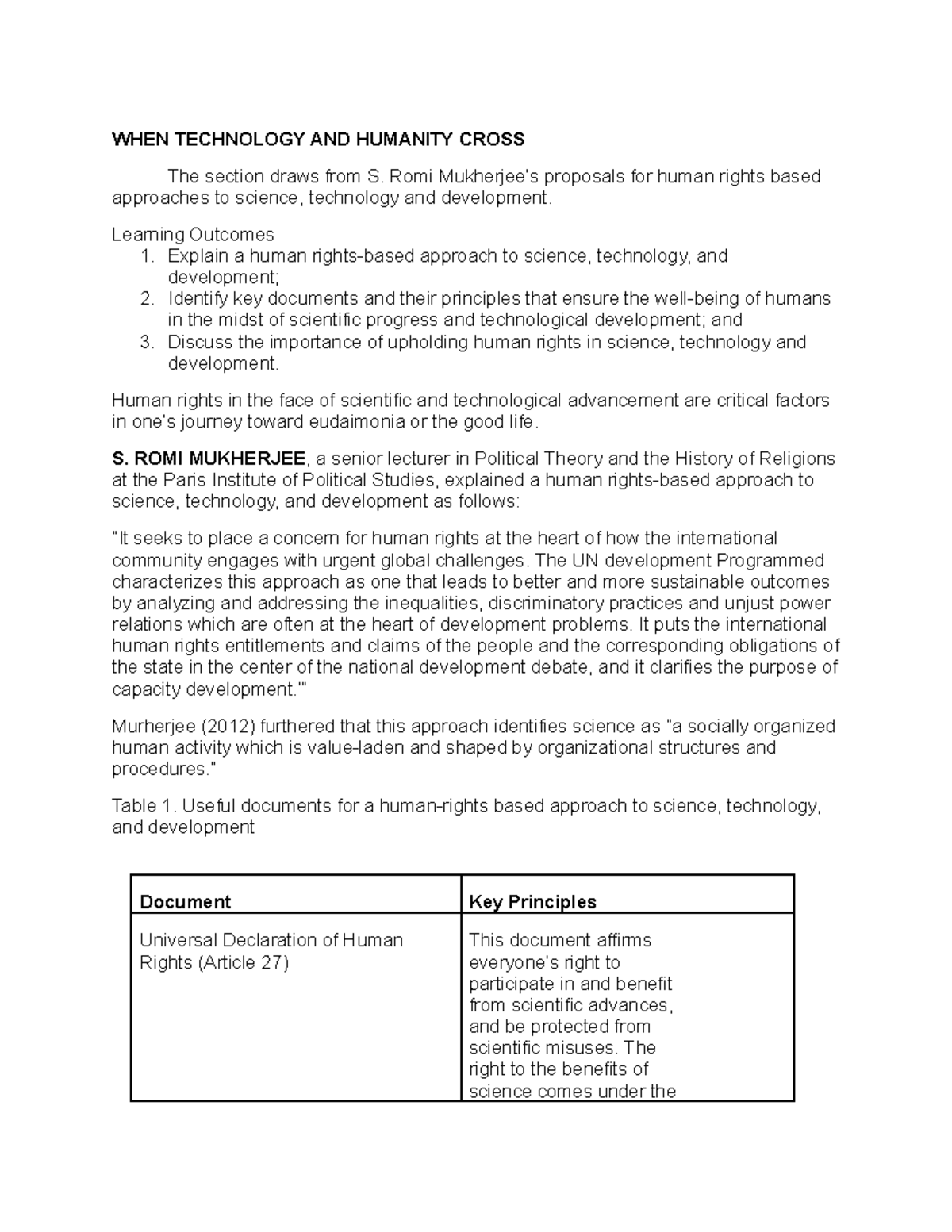 Human Rights in Science, Technology & Development: Insights from S ...