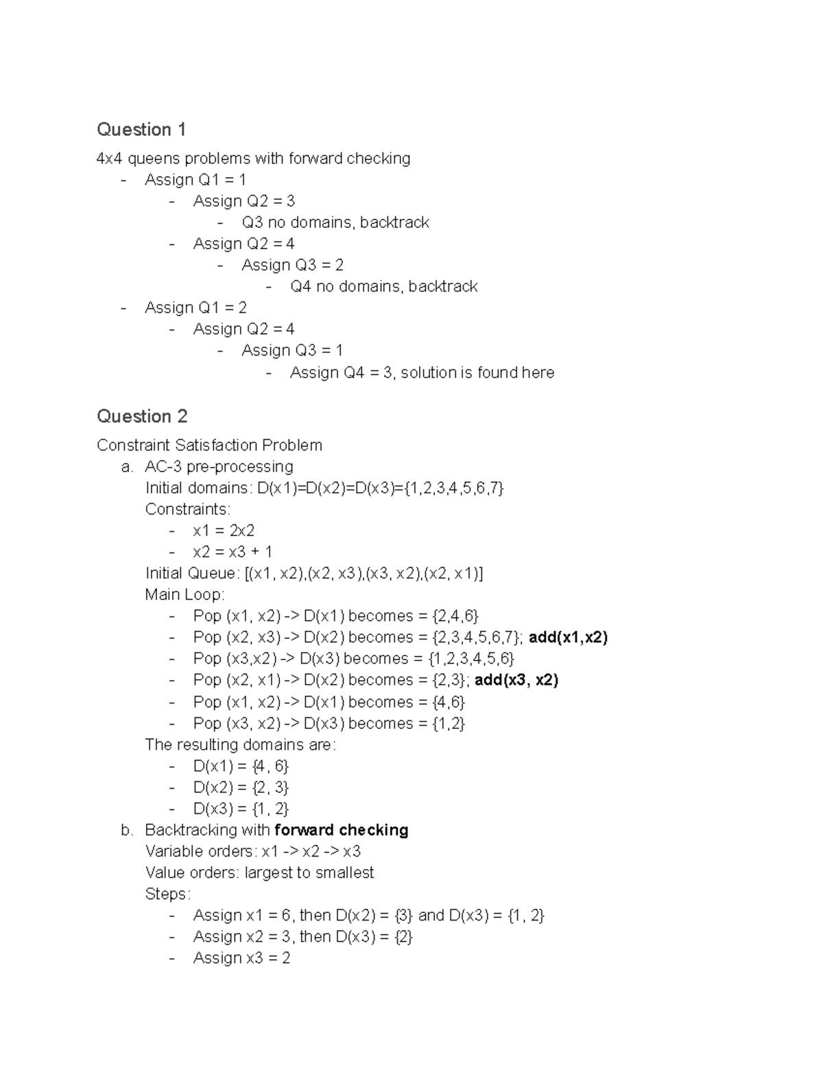CPSC 123 Tutorial 5: 4x4 Queens & CSP with Backtracking - Studocu