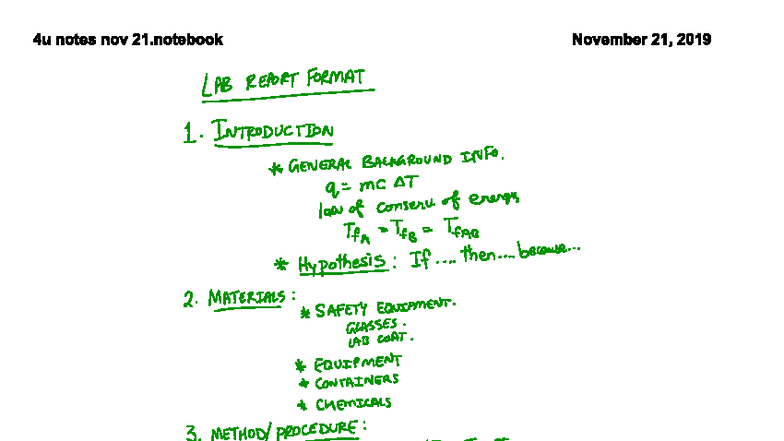 4U Lab Report Format Instructions - November 21, 2019 - Studocu