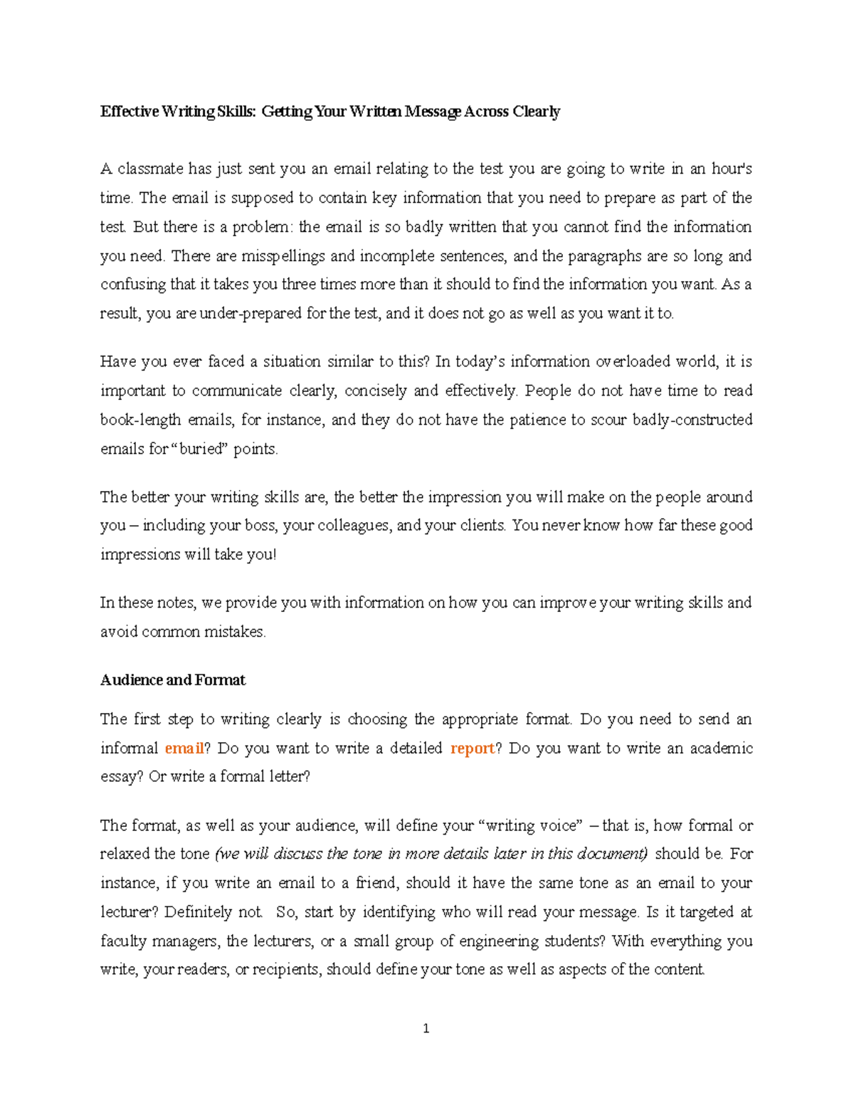 Effective Writing Skills 2 paragraph - Effective Writing Skills ...