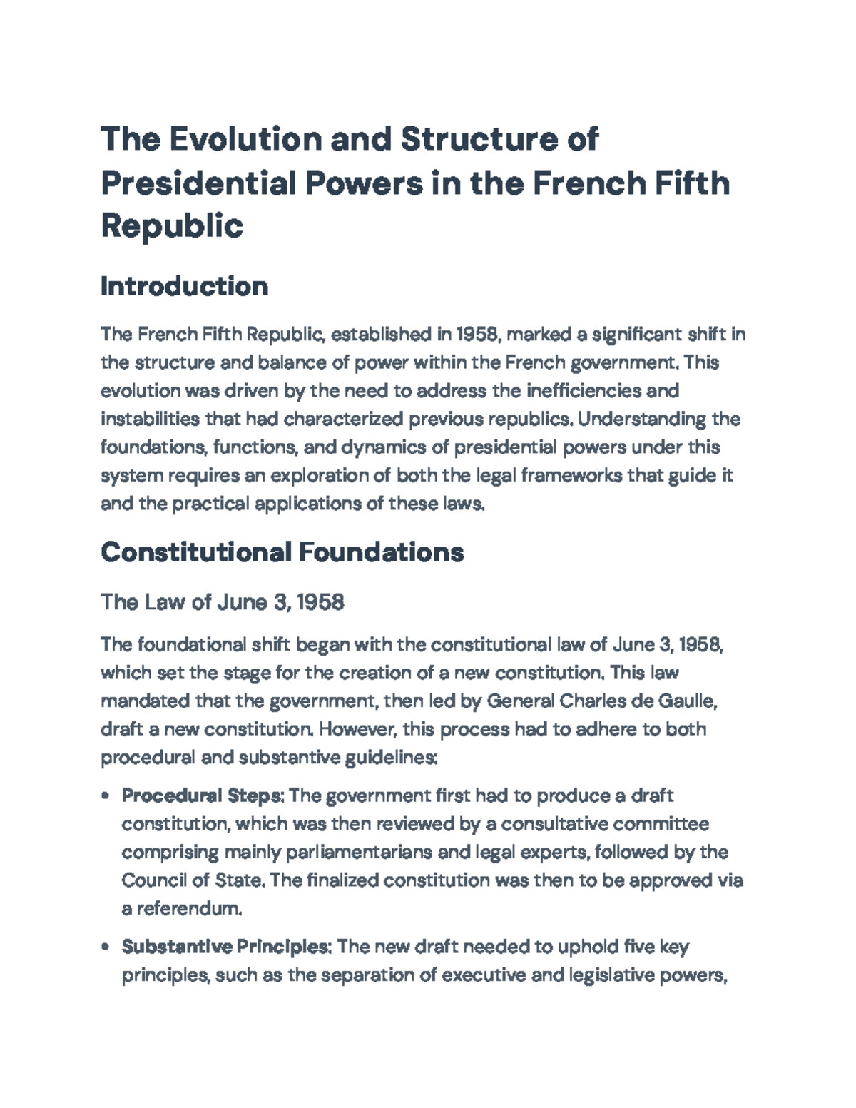 The Evolution and Functions of Presidential Powers in the French Fifth ...