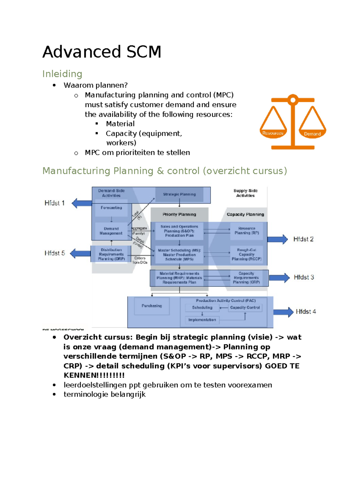 Samenvatting Advanced Supply Chain Management - Advanced SCM Inleiding ...