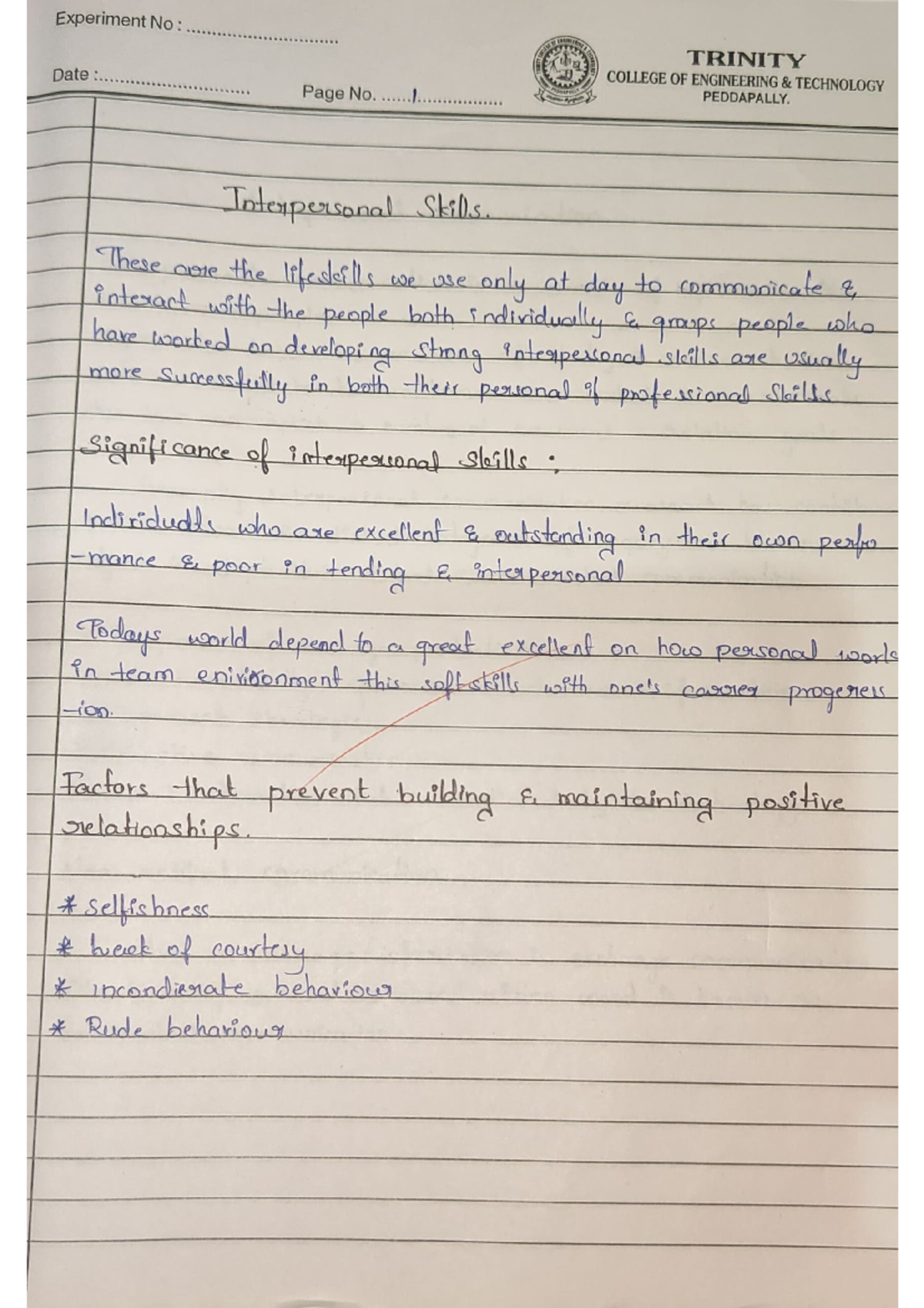 AECS 101: Interpersonal Skills and Communication Techniques Lab Report ...