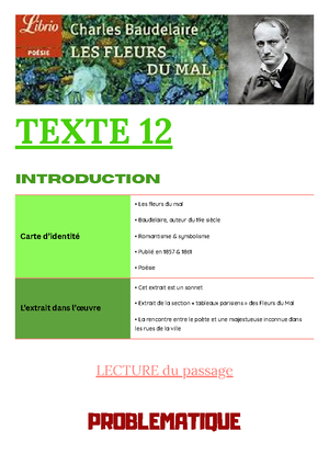Postambule - fiche de révision ANALYSE LINEAIRE - Français - TEXTE 2 ...