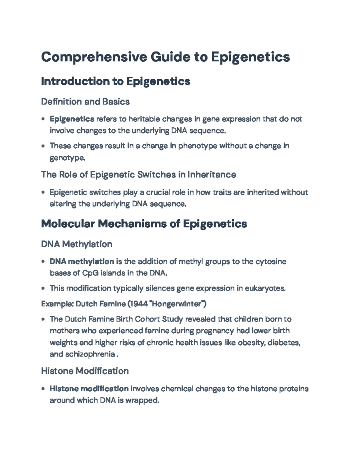 Comprehensive Guide to Epigenetics: Mechanisms and Health Implications ...