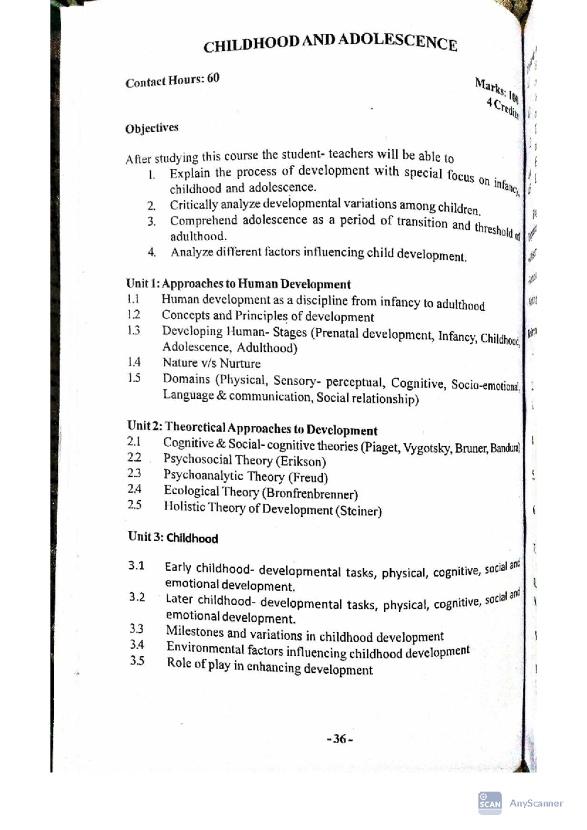Syllabus for CHA: Childhood and Adolescence Development Overview - Studocu