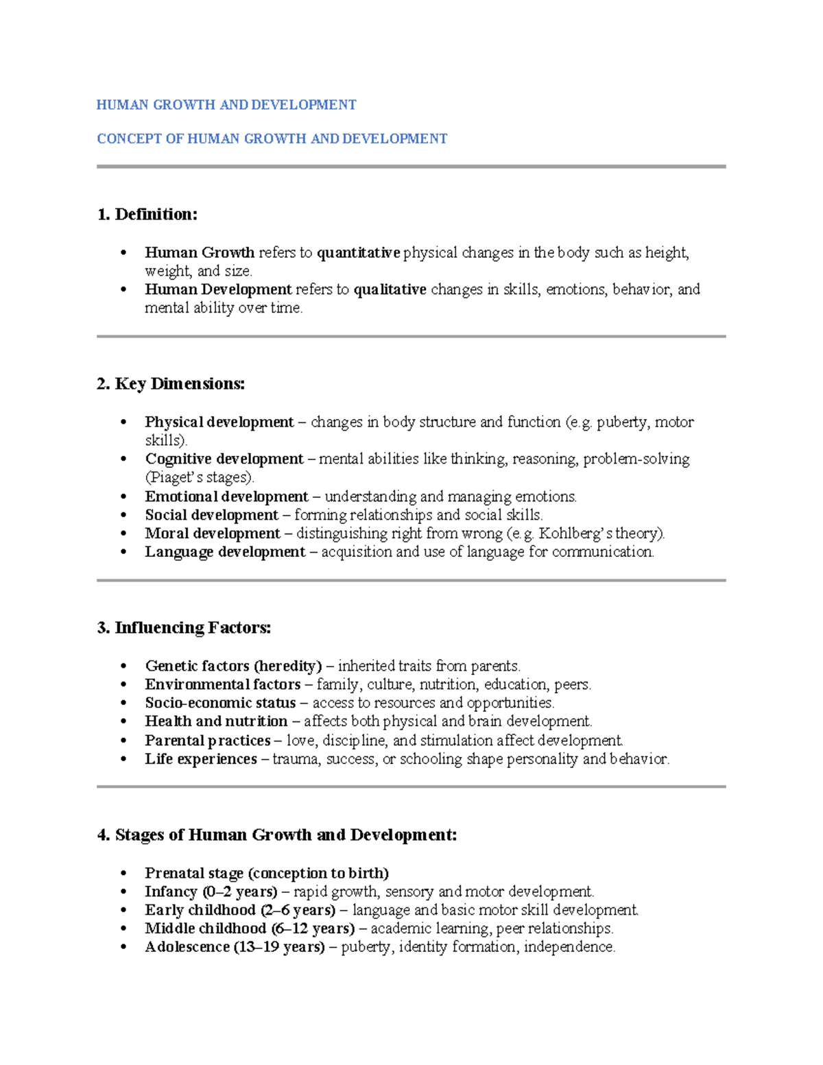 HUMAN GROWTH AND DEVELOPMENT: CONCEPTS AND PRINCIPLES - Studocu