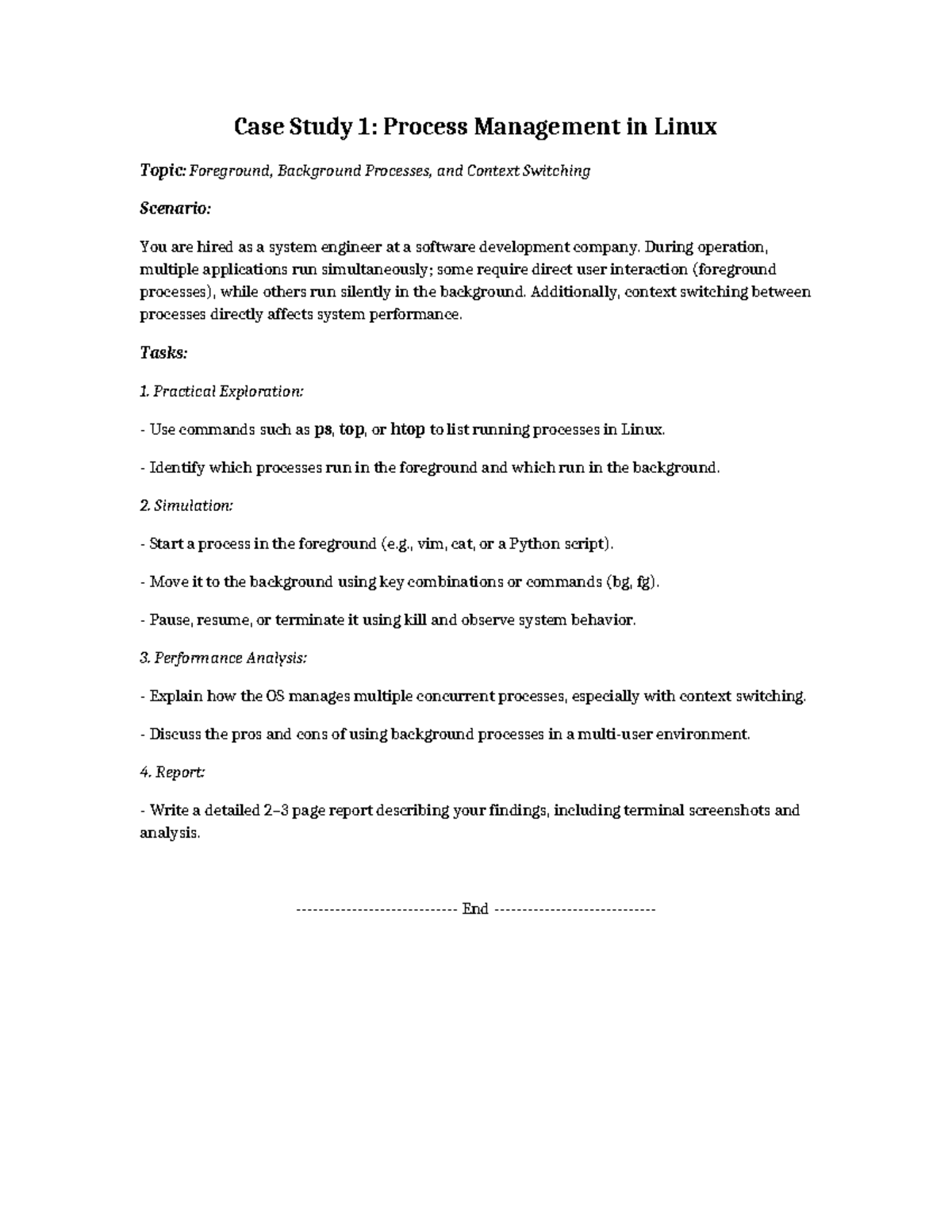 Case Study 1: Process Management in Linux - Foreground & Background ...