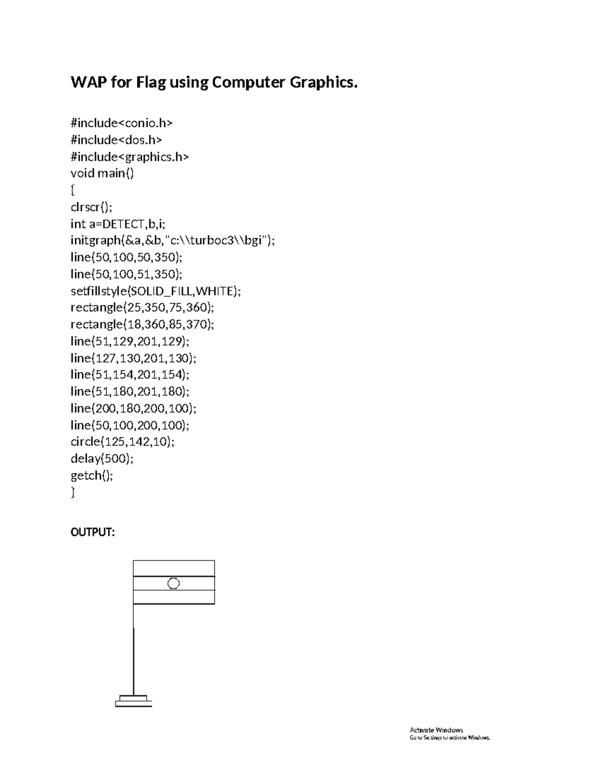 Flag - Flag practical code - WAP for Flag using Computer Graphics. # ...