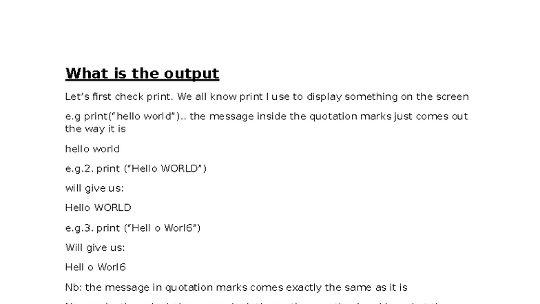 Python Output Analysis: Understanding Print Statements and Variables ...