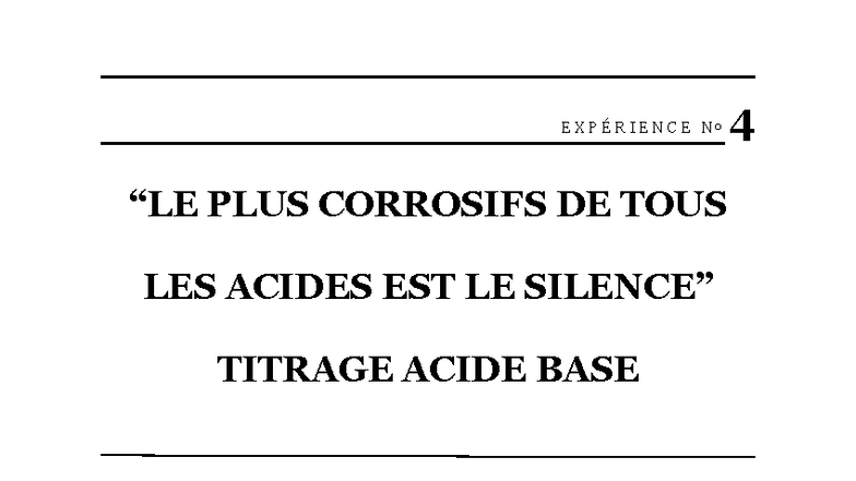 Titrage Acide-Base: Expérience No 4 - Techniques FS et Solutions ...