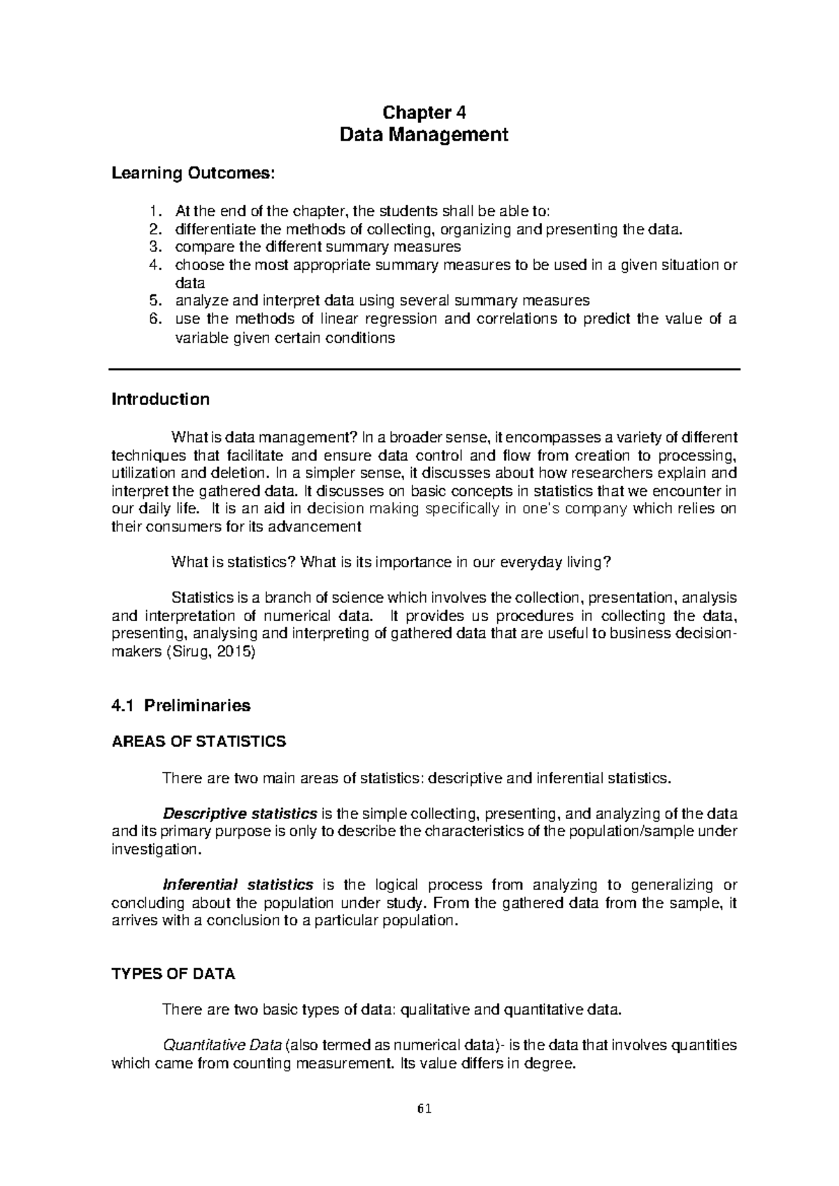 MMW 4: Data Management - Key Concepts and Learning Outcomes - Studocu