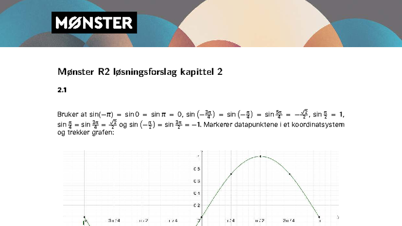 Mønster R2 Løsningsforslag Kapittel 2: Grafiske Metoder og Funksjoner ...