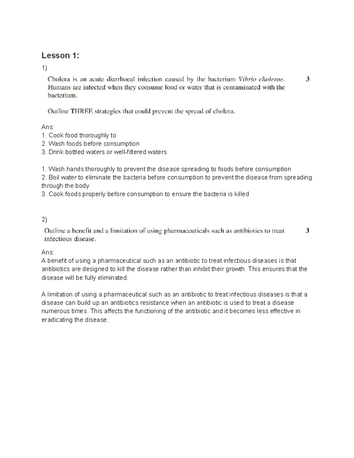 Bio 101: Lesson Notes on Infectious Diseases & Reproduction - Studocu