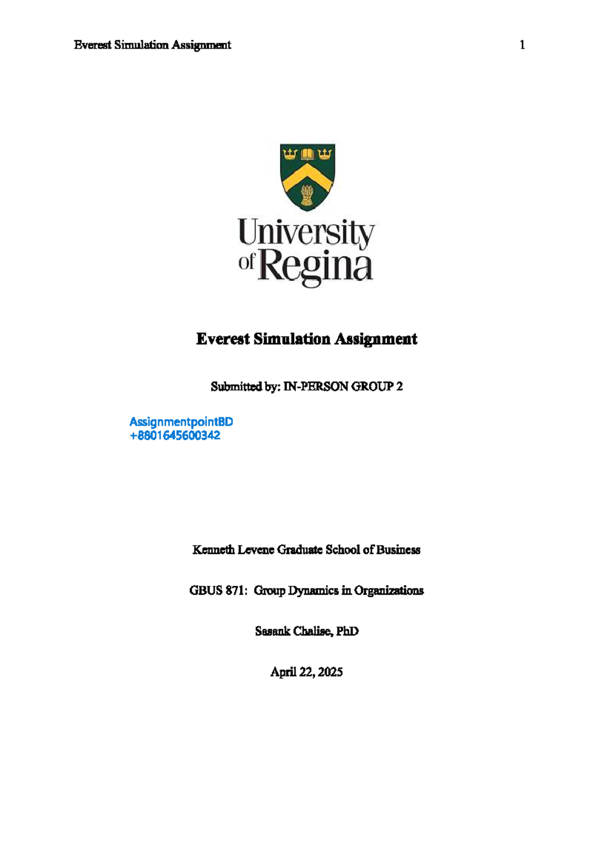 GBUS 871: Final Draft - V2 Everest Simulation Analysis and Insights ...