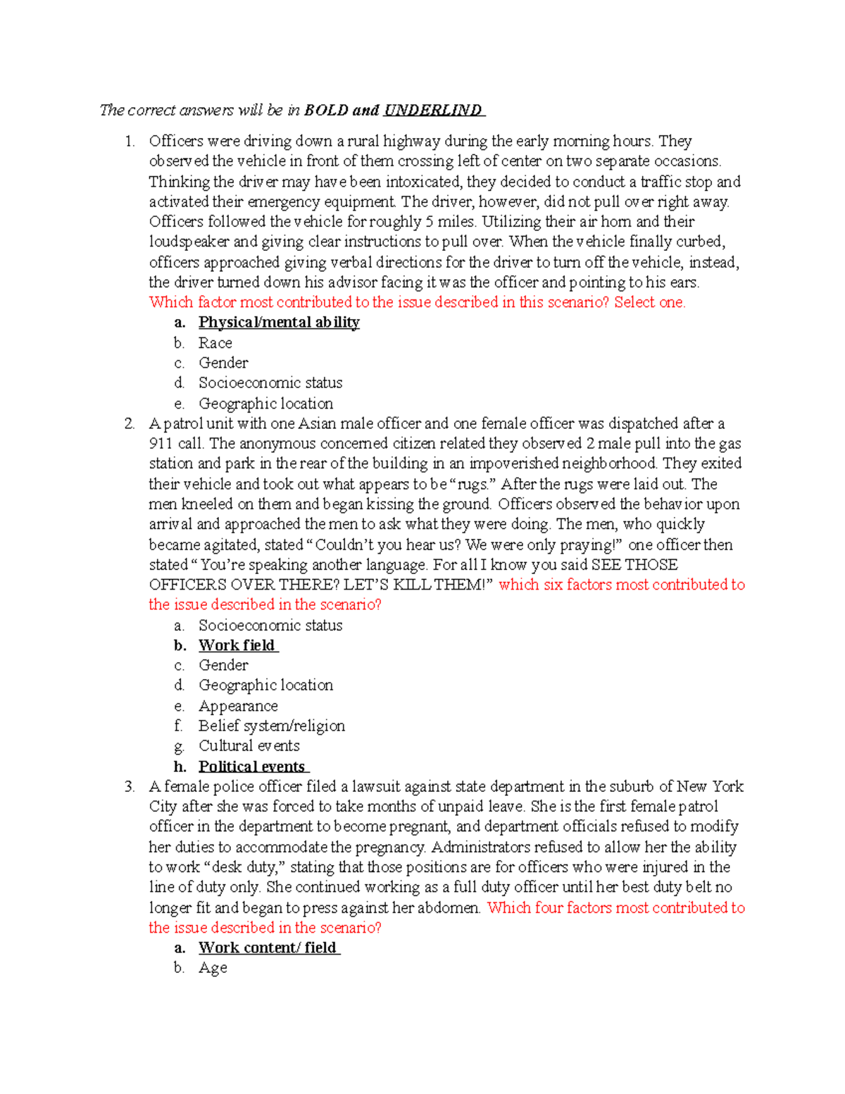 4-2 Module Four Practice Activity - Policing Scenarios Insights - Studocu