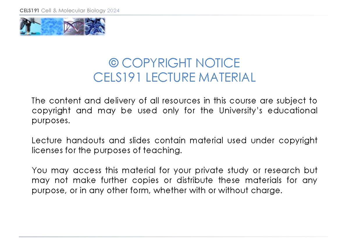 CELS191 2024 Lecture 33: Microbial Pathogenicity Overview - Studocu