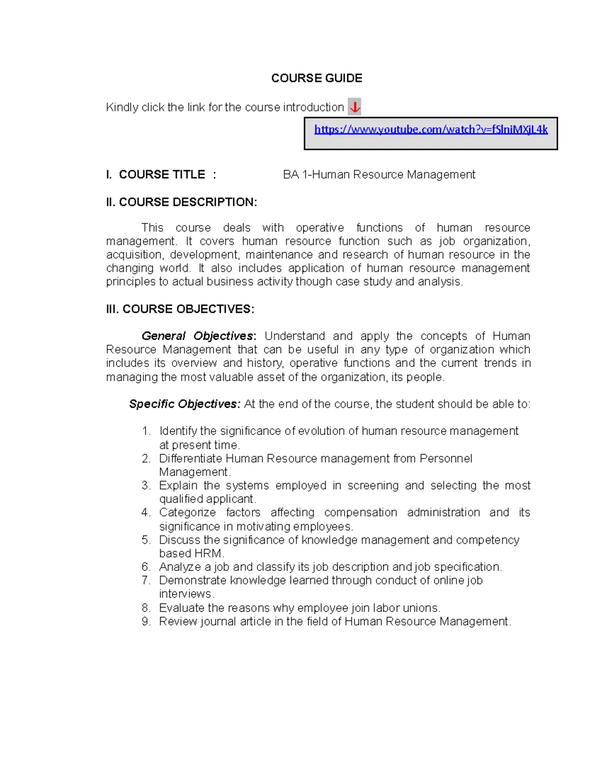 Module 4 BA1 HRM: Procurement of Human Resources & Key Processes - Studocu