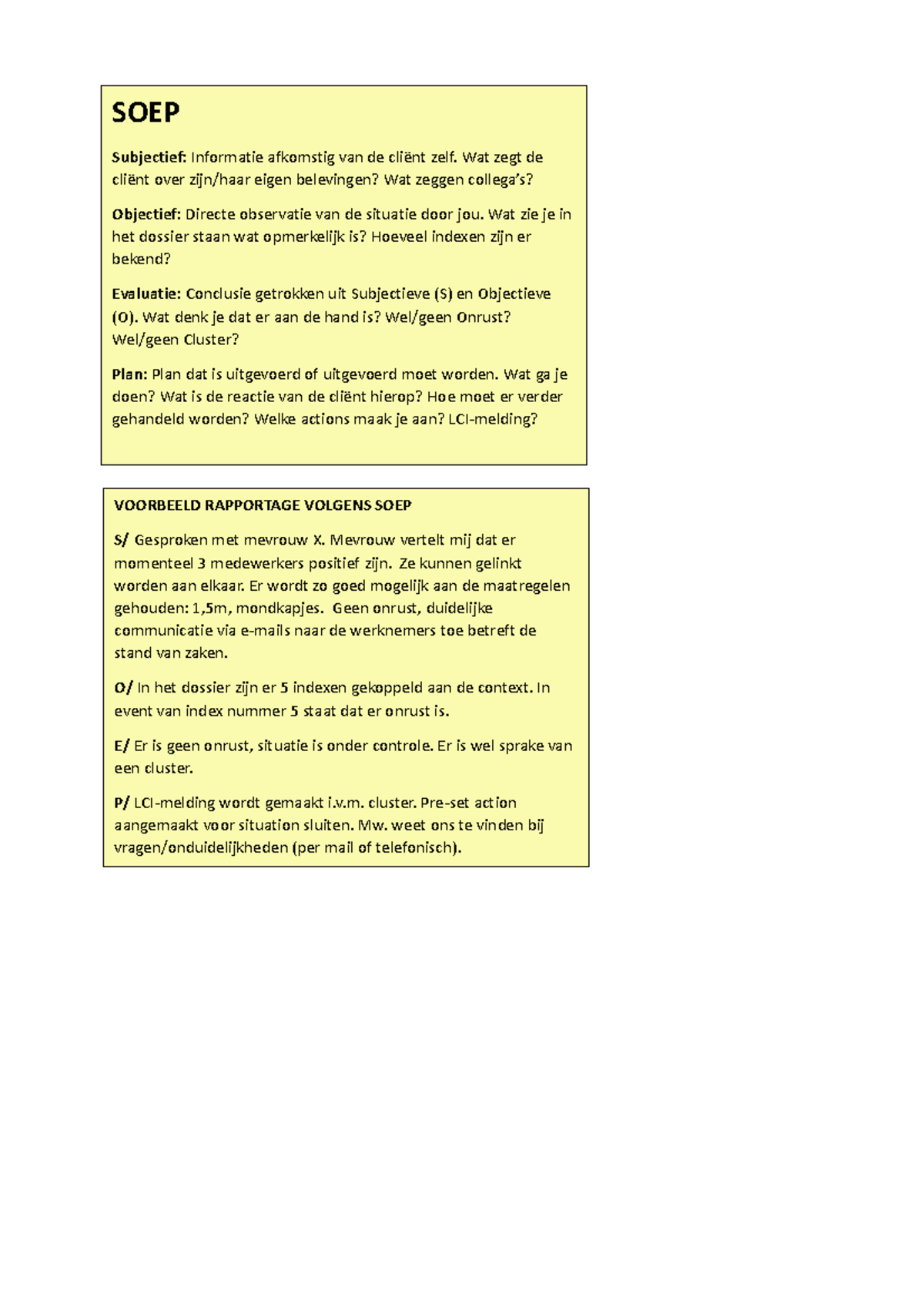 SOEP Rapportage: Voorbeeld Evaluatie en Actie Plan - Studeersnel