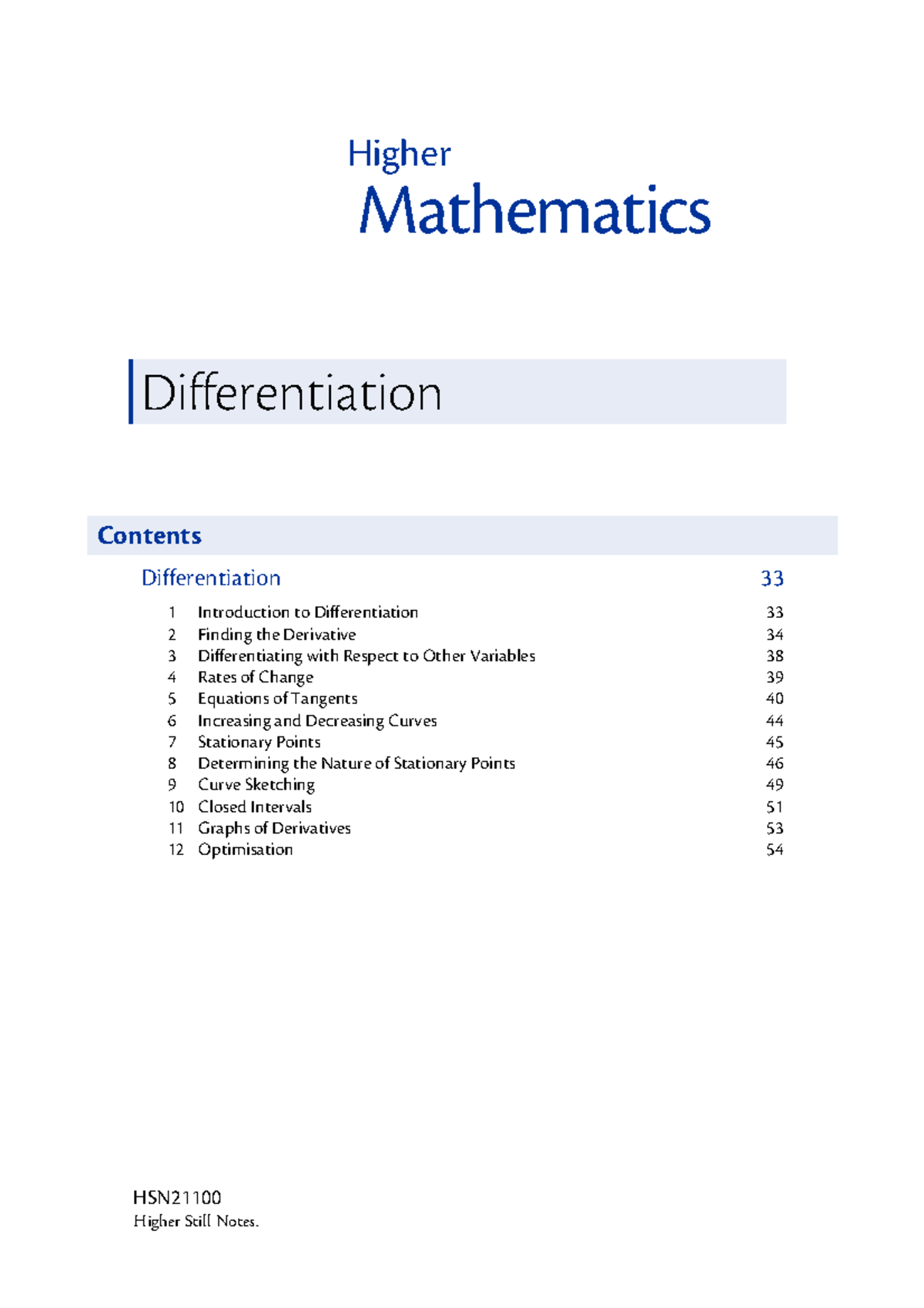 Calculus - Differentiation Notes for VCE Units 12 Mathematical Methods ...