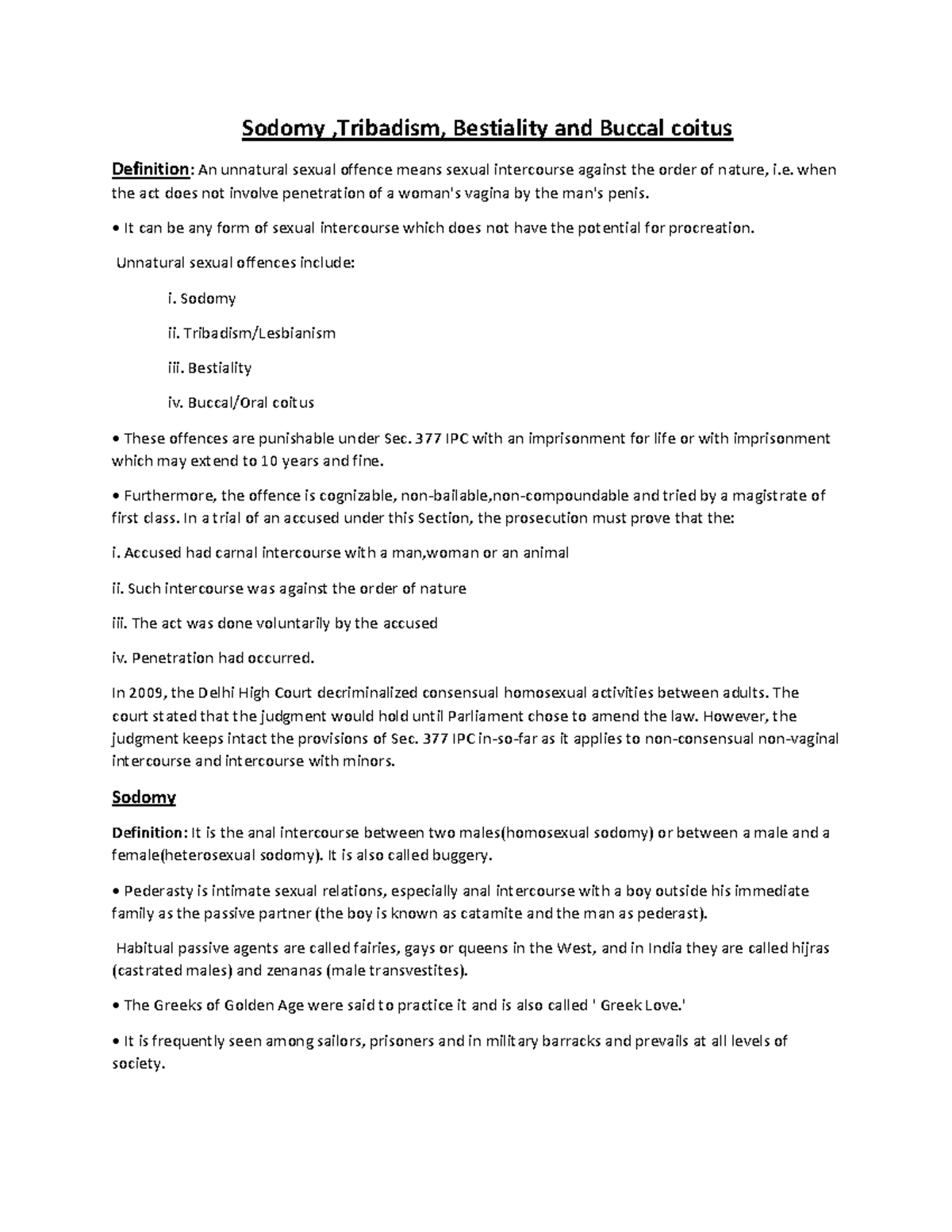 Sodomy, Tribadism, Bestiality and Buccal coitus - Sodomy ,Tribadism ...