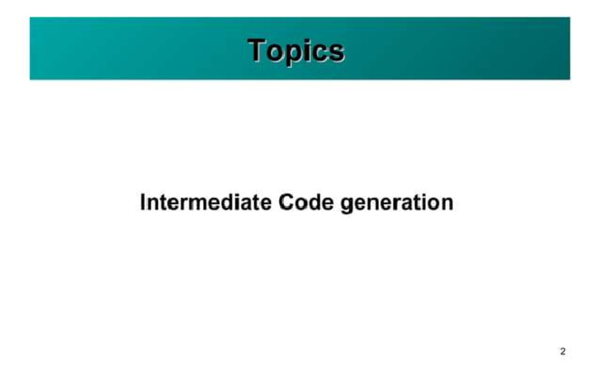 Intermediate Code Generation in Compiler Construction Notes - Studocu