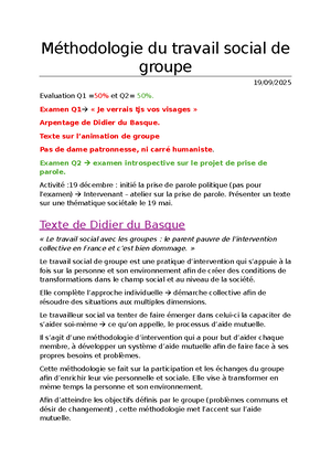 Méthodologie du travail social de groupe - CEAS2136 - HELHa - Studocu
