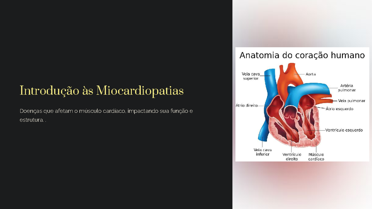 Introdução às Miocardiopatias: Definição e Classificação - Studocu