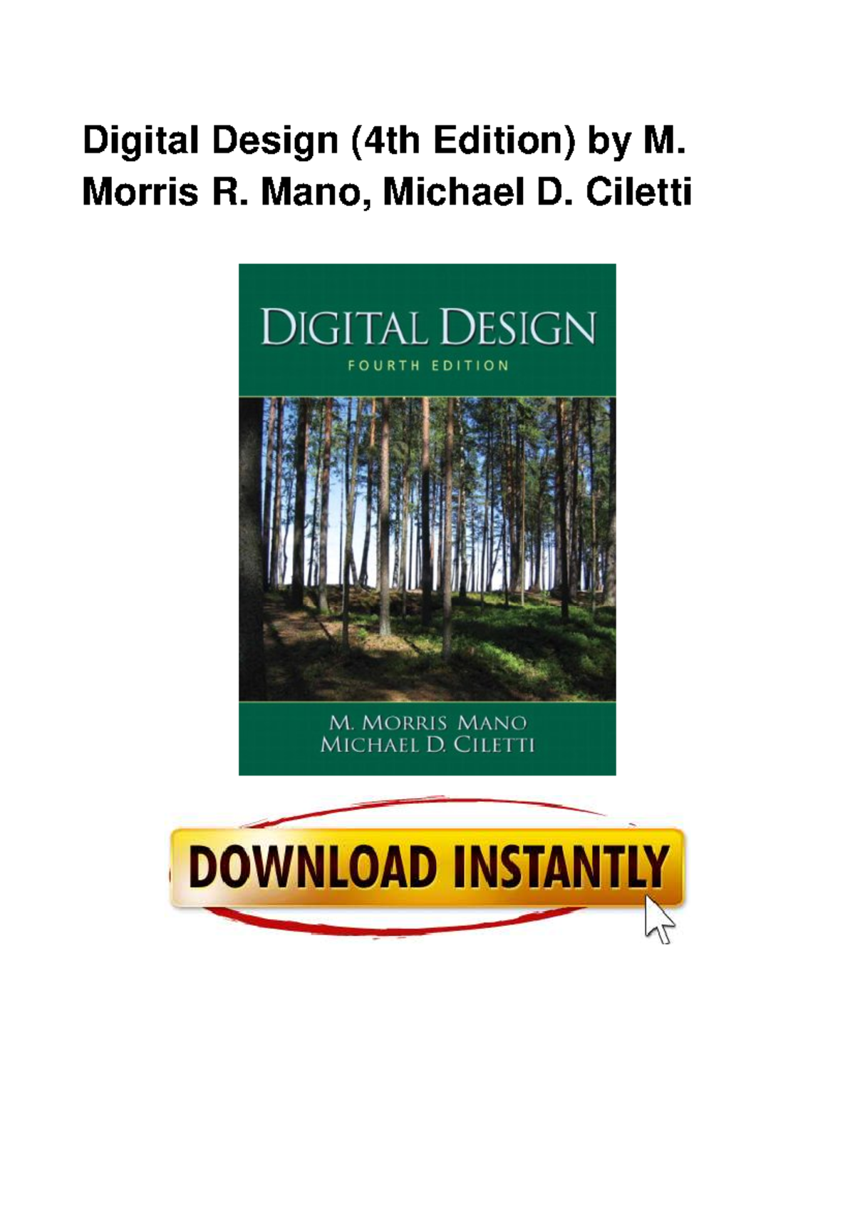 Digital Design (4th Edition) Overview by M. Morris R. Mano - Studocu