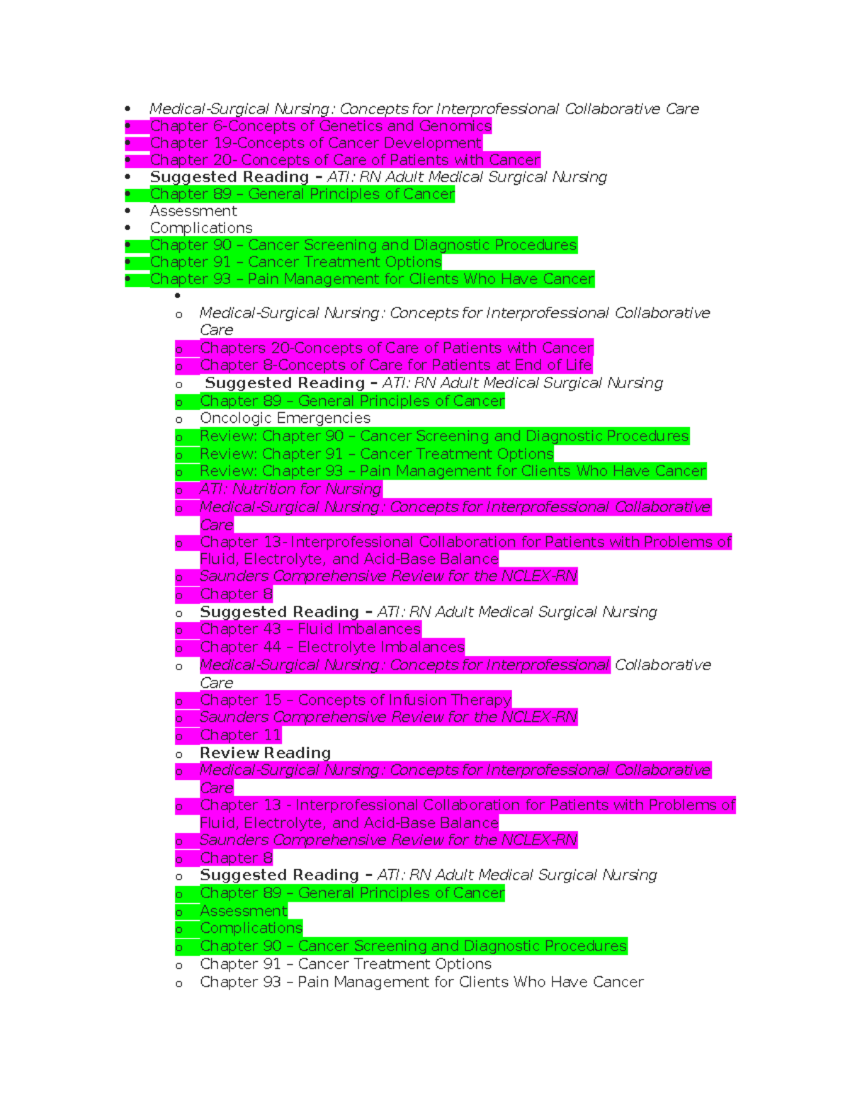 1st test MDC - Test 1 Material - Medical-Surgical Nursing: Concepts for ...