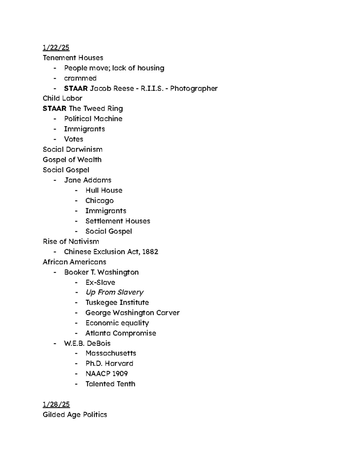 DC US History S2 Notes: Key Events and Themes from 1880s to 1990s - Studocu