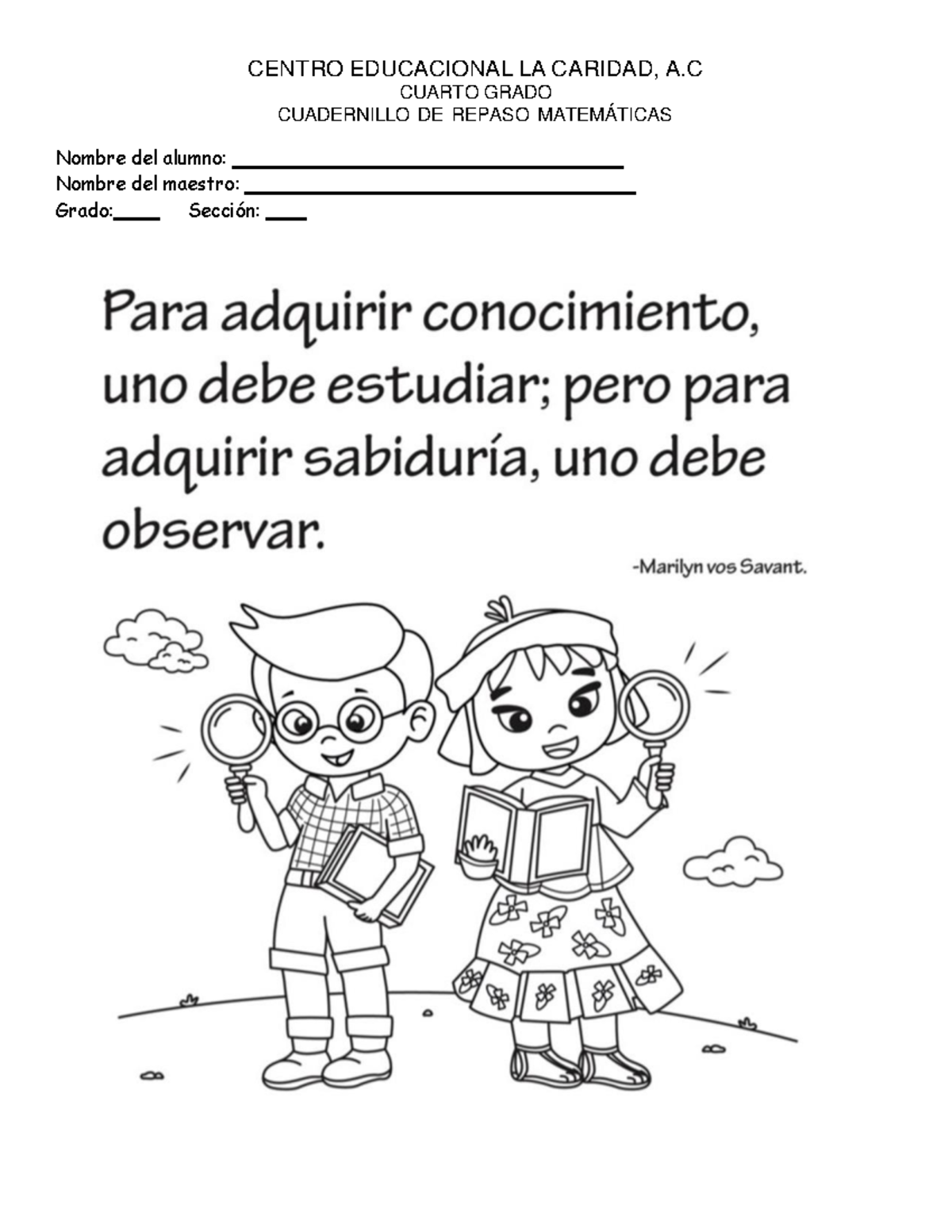 Cuadernillo de Repaso de Matemáticas 4° Grado - Studocu