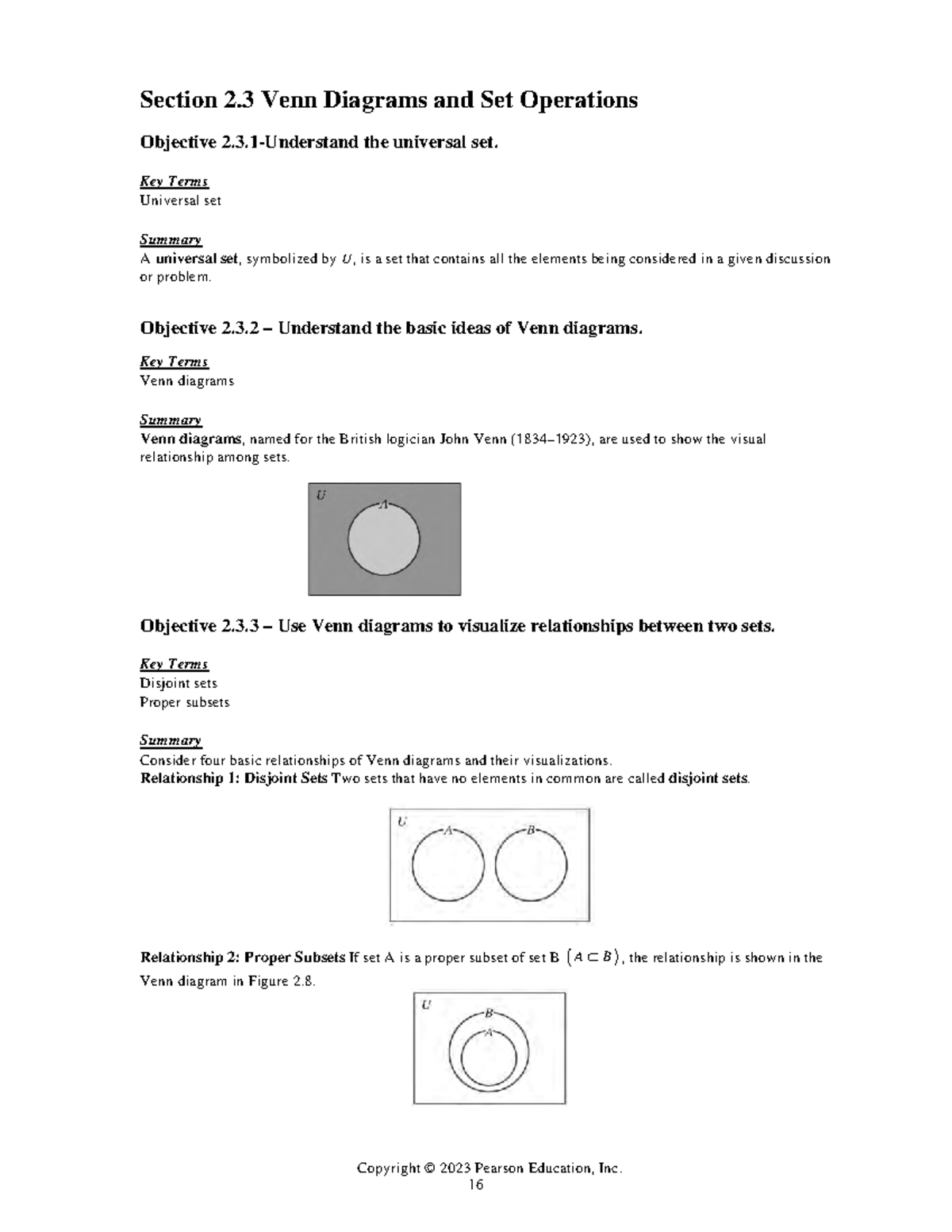 Chapter 2.3: Venn Diagrams and Set Operations - Studocu