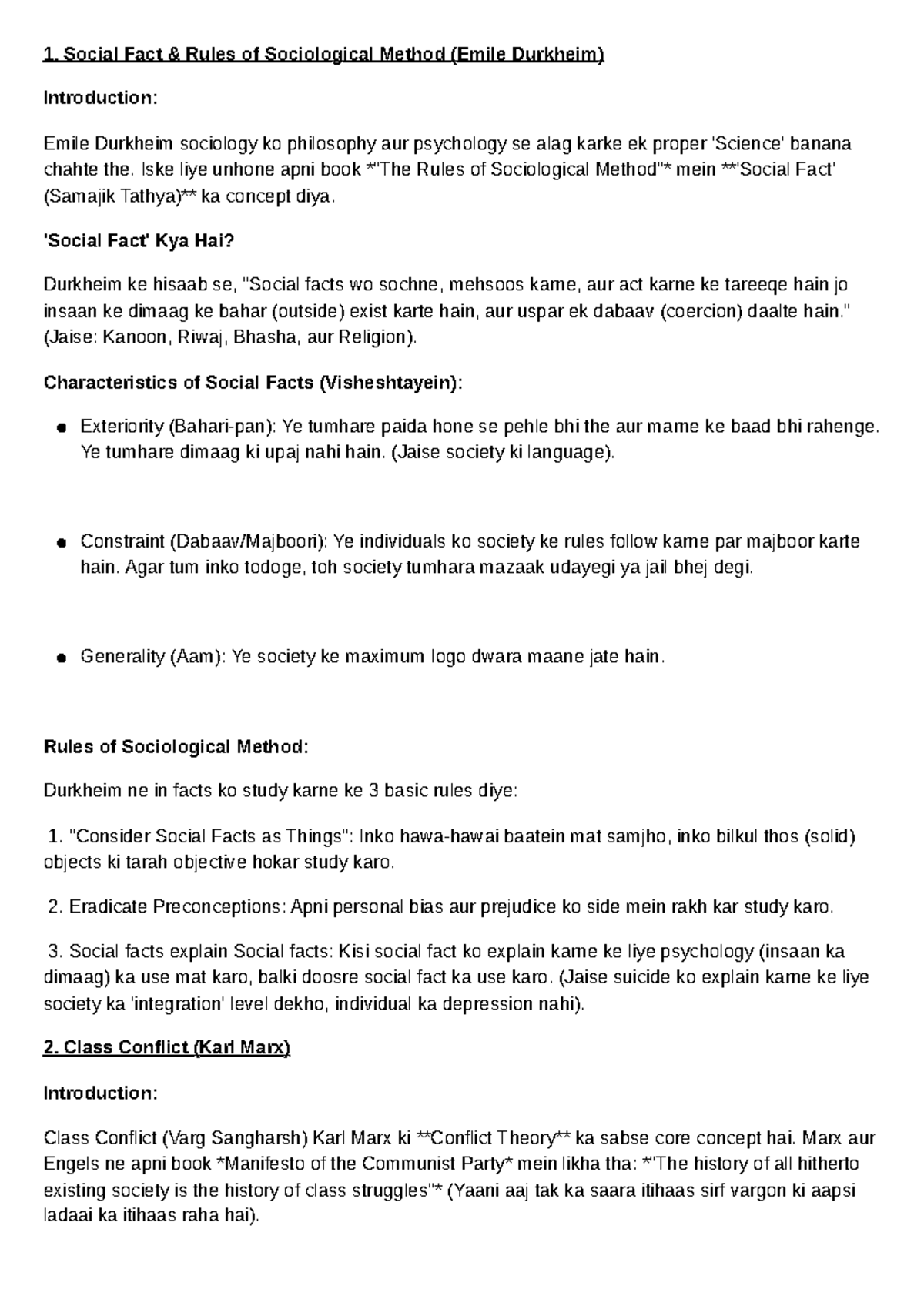 Social Facts & Rules of Sociological Method (Durkheim) Overview - Studocu