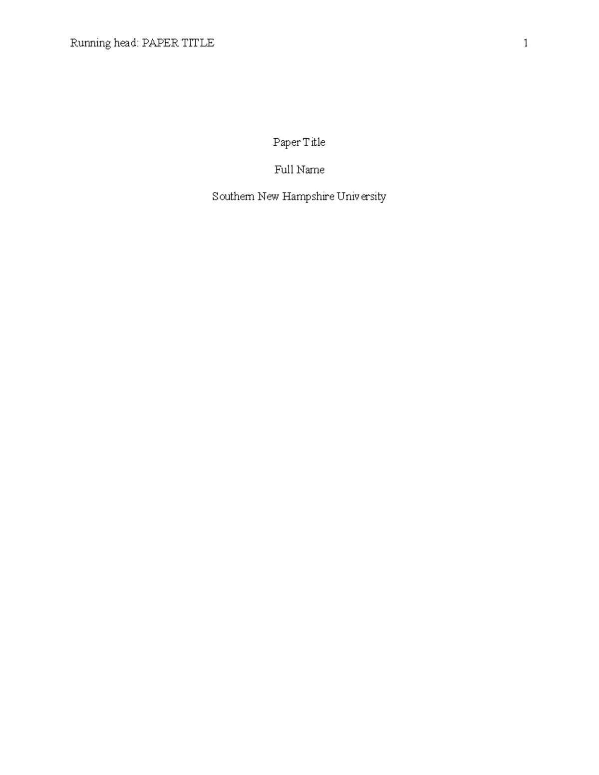 PSY 305 Final Project Paper Template - Running head: PAPER TITLE 1 ...